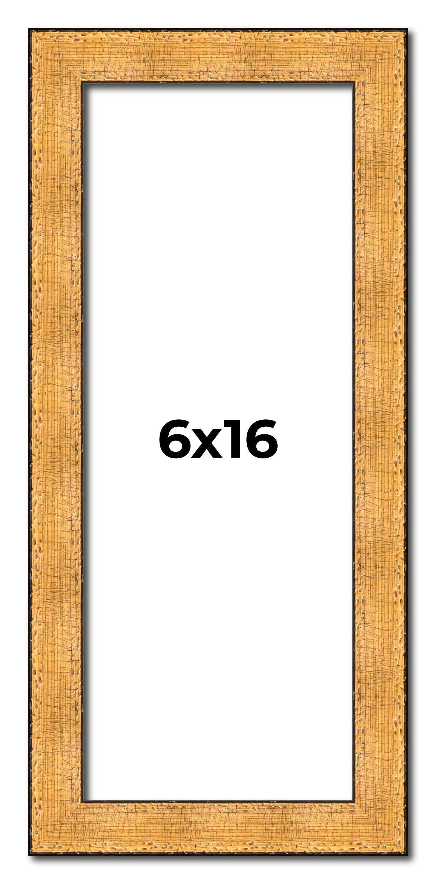 6x16 Frame Gold Rustic Solid Wood Picture Frame | 1.25 Inch Wide ...