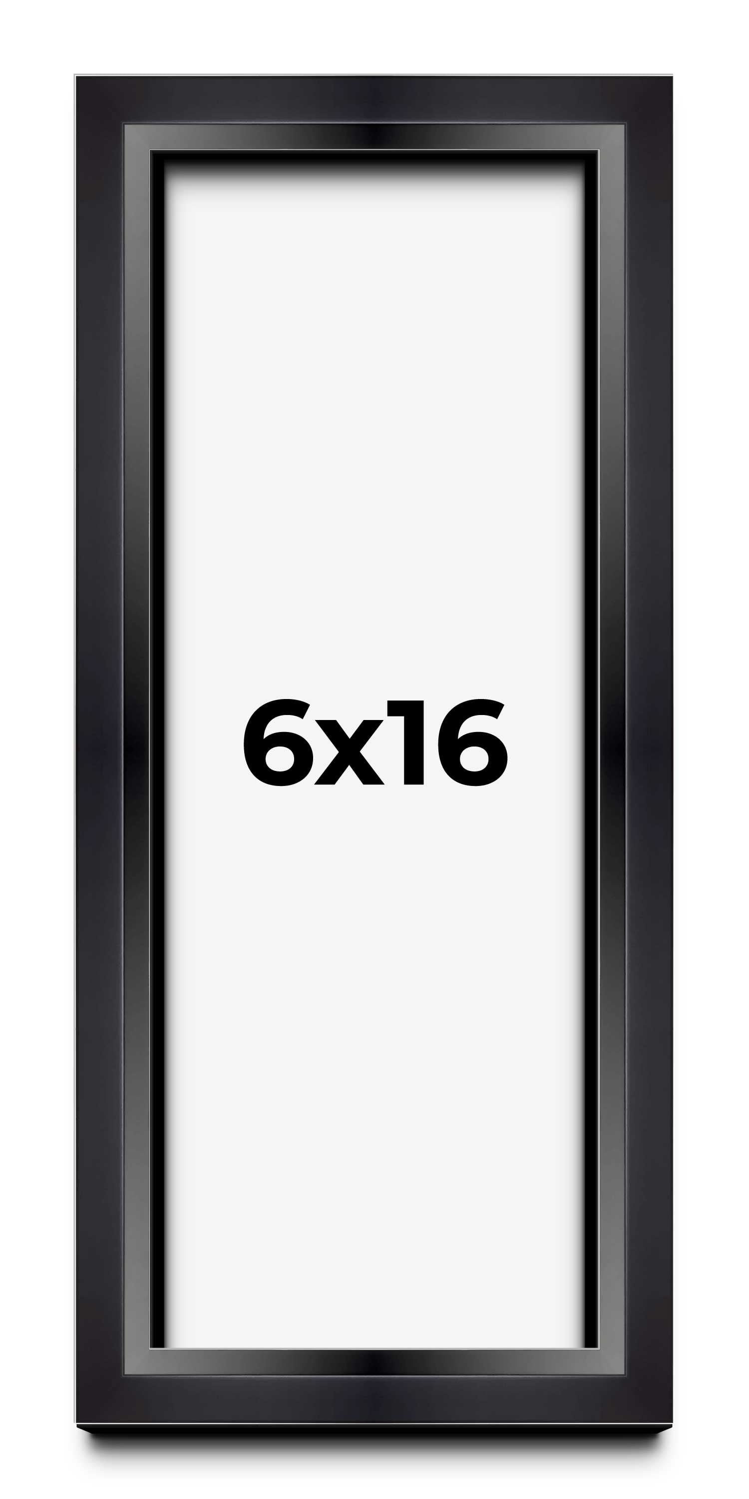 6x16 Shadow Box Frame Black | 1.25 inches Deep Real Wood Contemporary ...