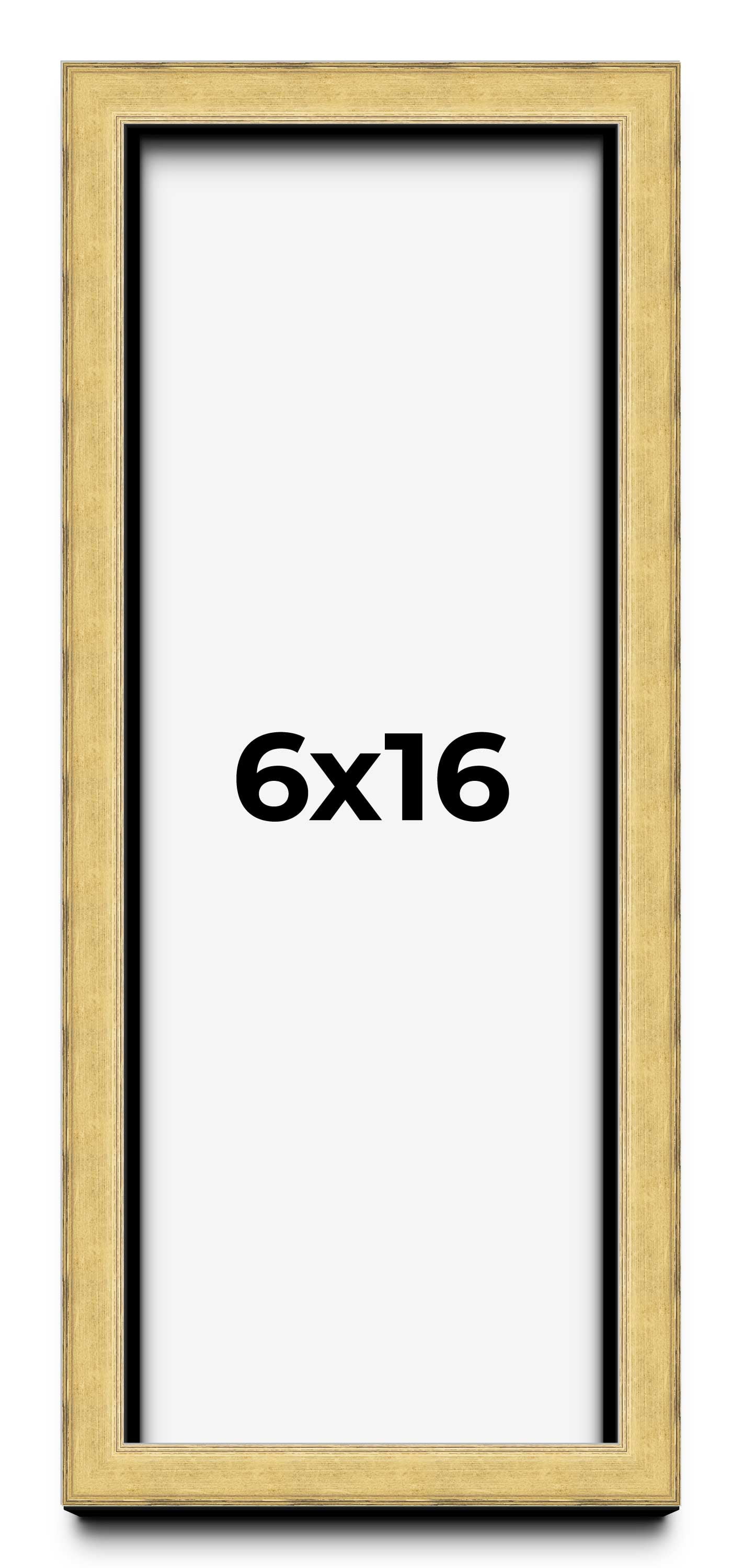 6x16 Shadow Box Frame Gold | 1.375 Inches Deep Real Wood Contemporary ...