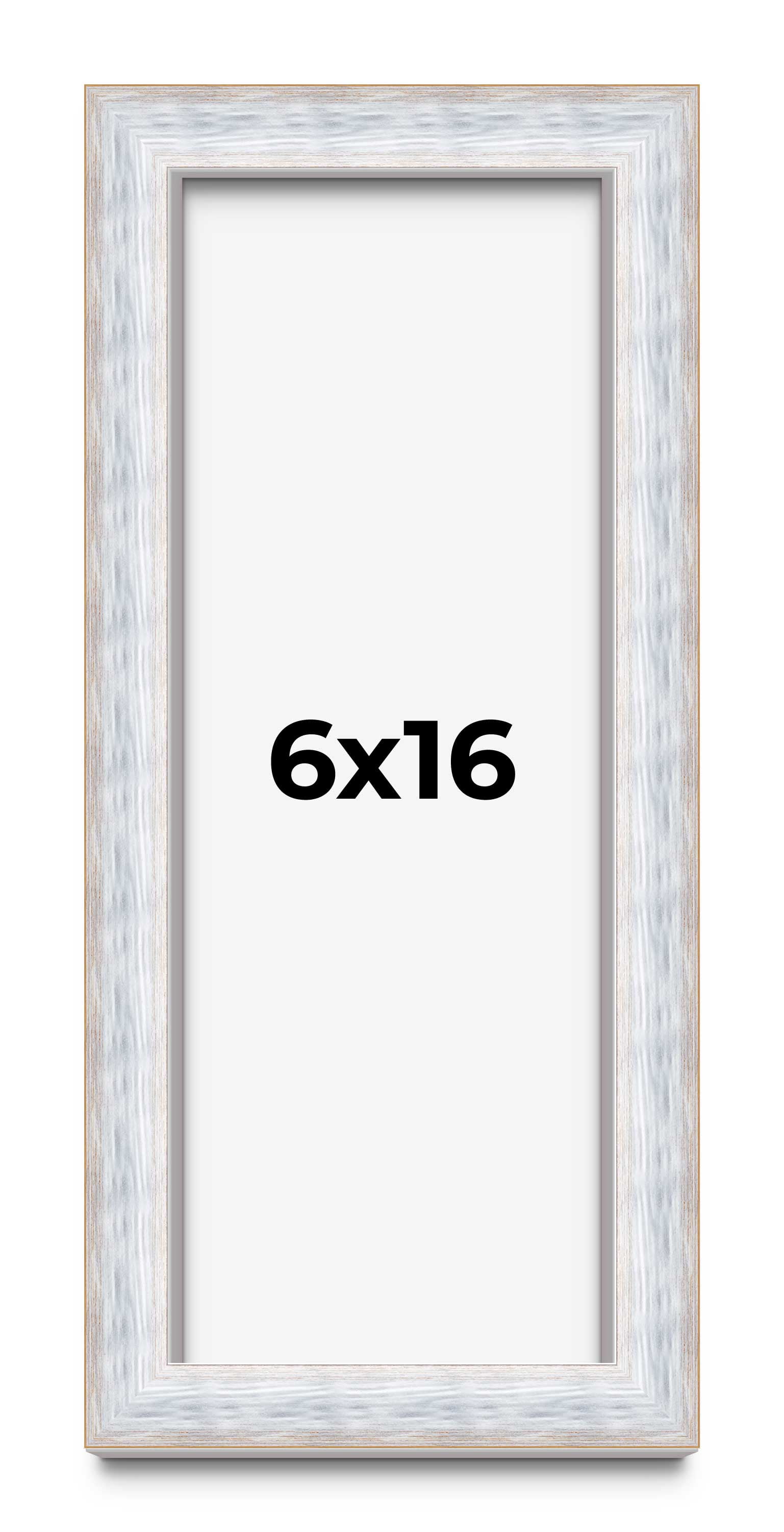 6x16 Shadow Box Frame Silver | 1.625 Inches Deep Real Wood Contemporary ...