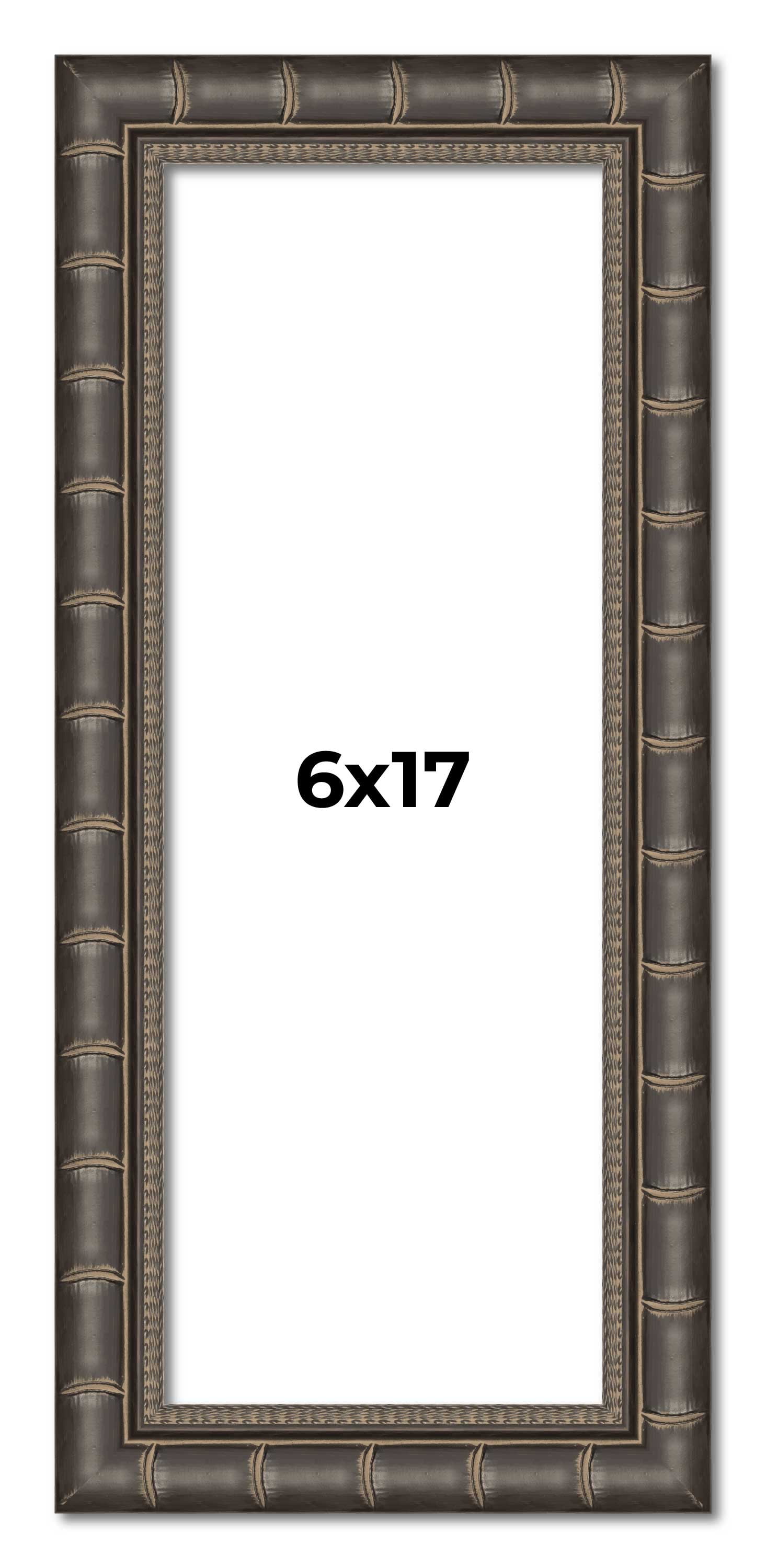 6x17 Frame Black Bamboo Solid Wood Picture Frame Width 1.5 Inches ...