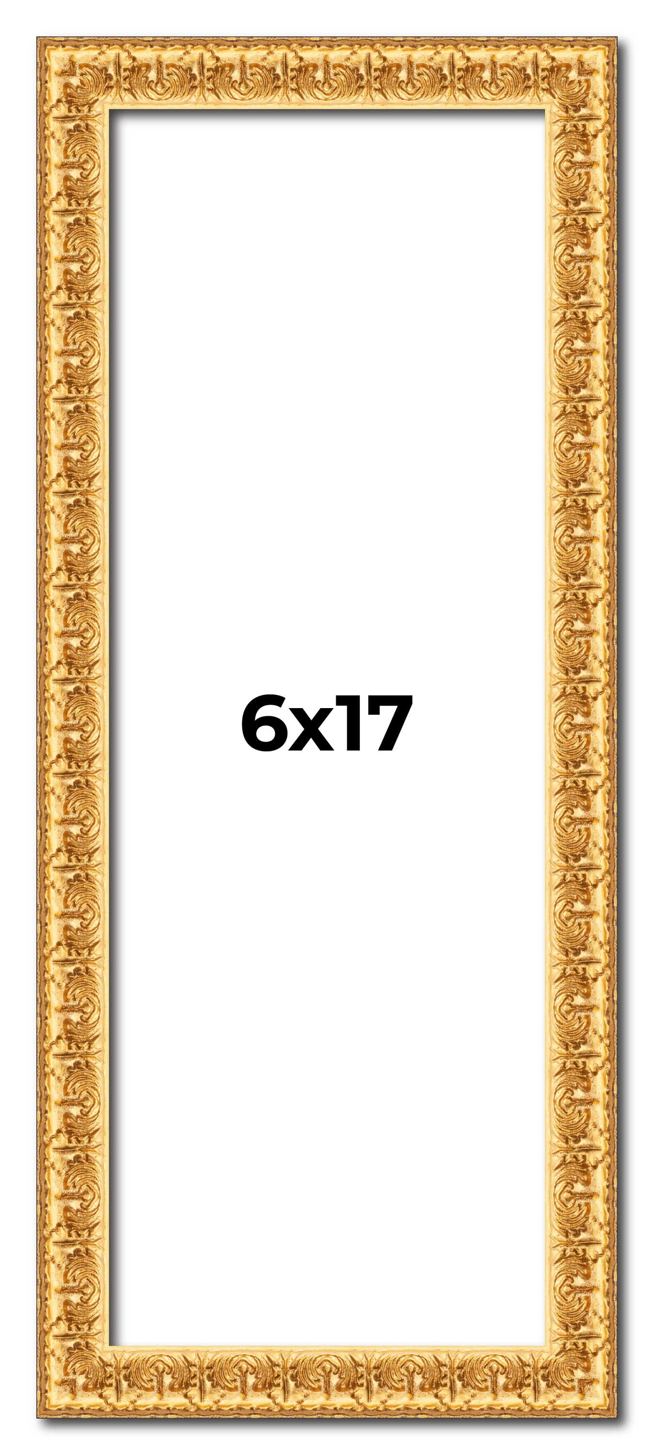 6x17 Frame Gold Real Wood Picture Frame Width 1 inches | Interior Frame ...