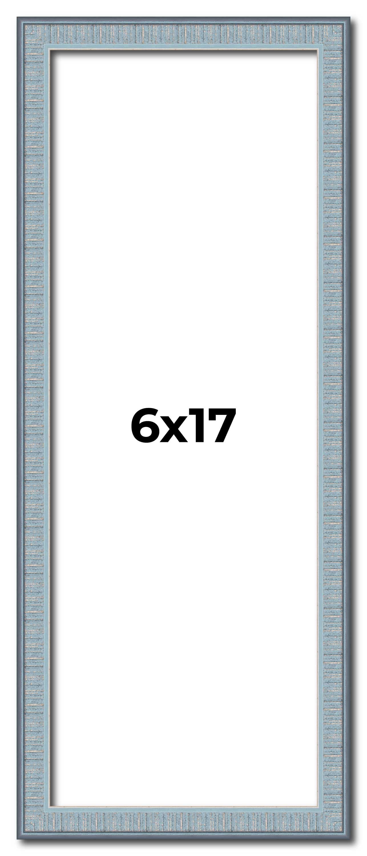 6x17 Frame Rustic Sky Blue Solid Wood Picture Frame | 0.75 Inch ...