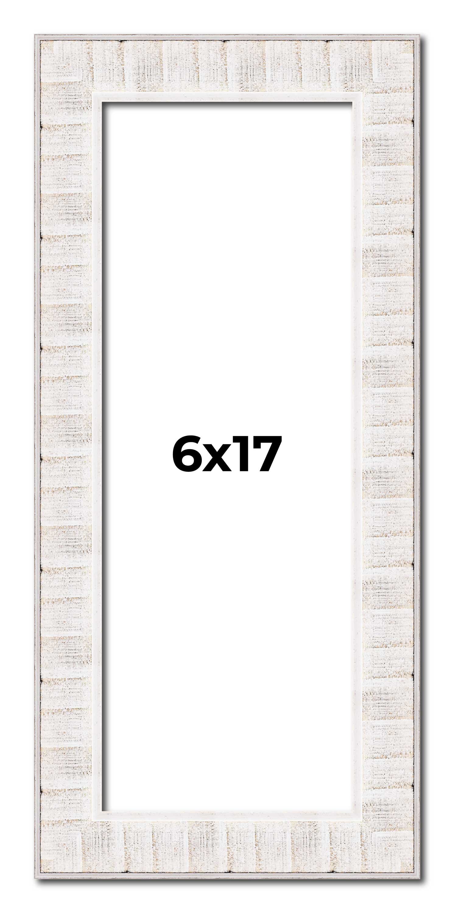 6x17 Frame White Sonoma Rustic Wood Picture Frame | 1.5 Inch Moulding ...