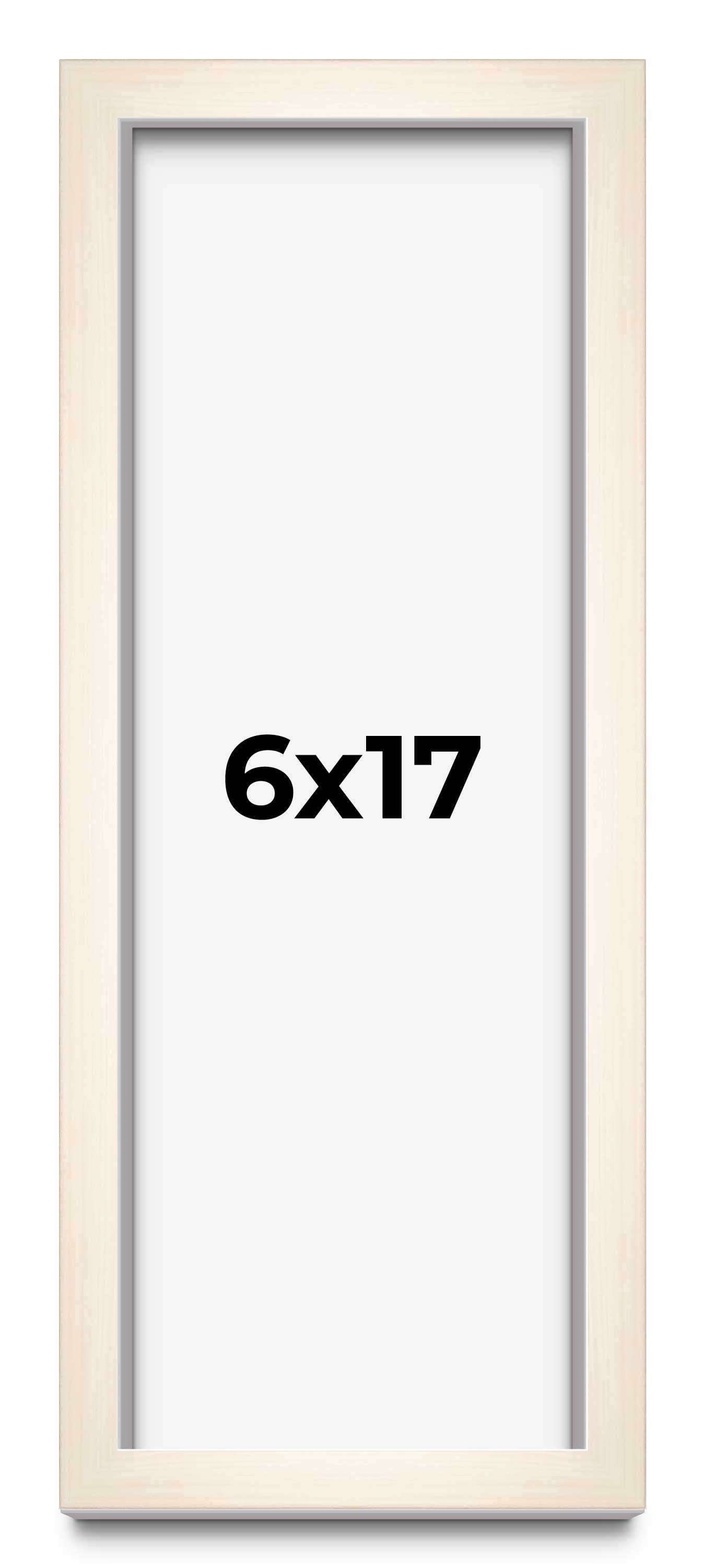 6x17 Frame White Wash Solid Wood Picture Frame | 0.75 Inch Moulding ...