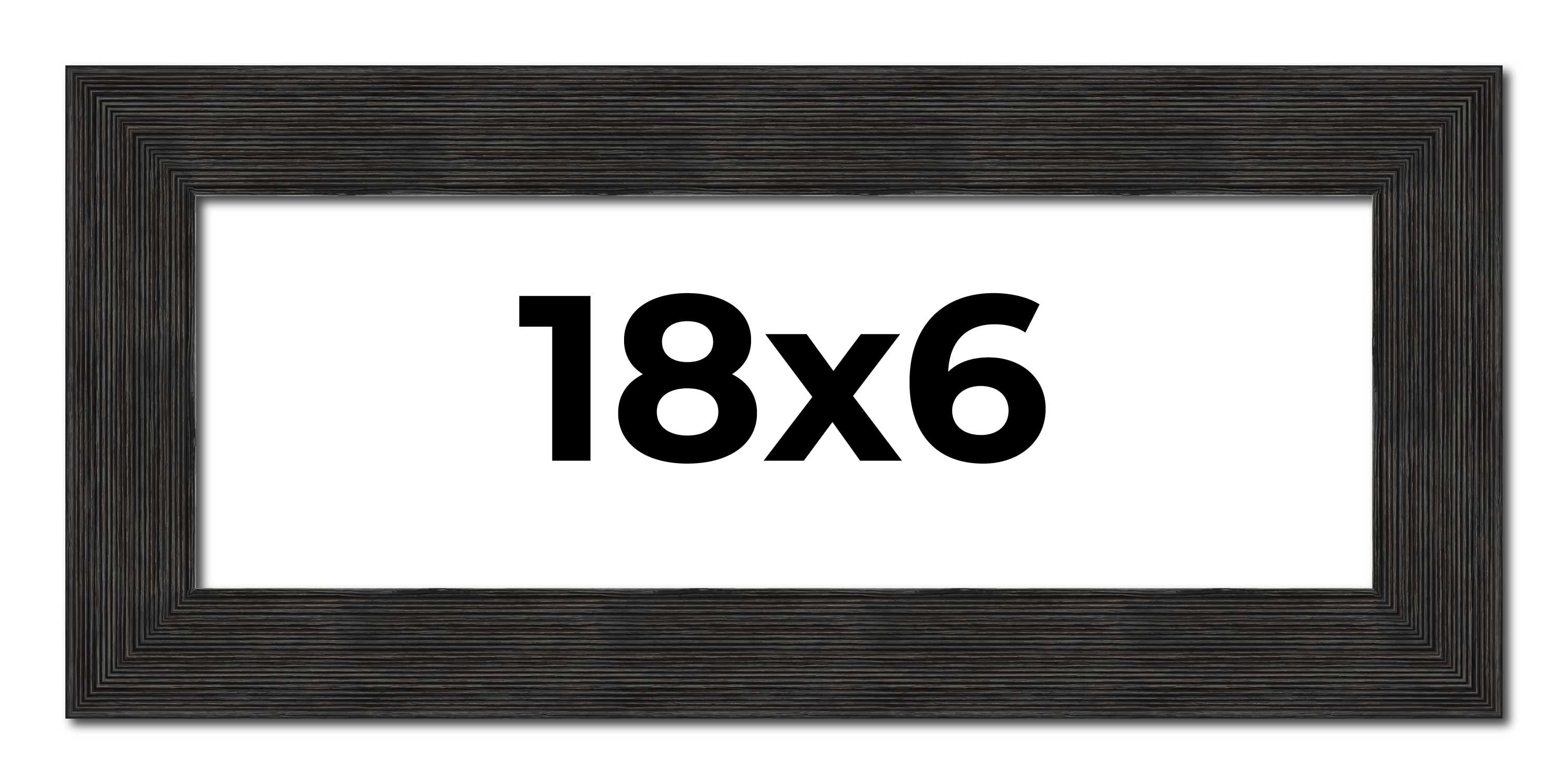 6x18 Contemporary Black Picture Frame - UV Acrylic, Foam Board Backing ...
