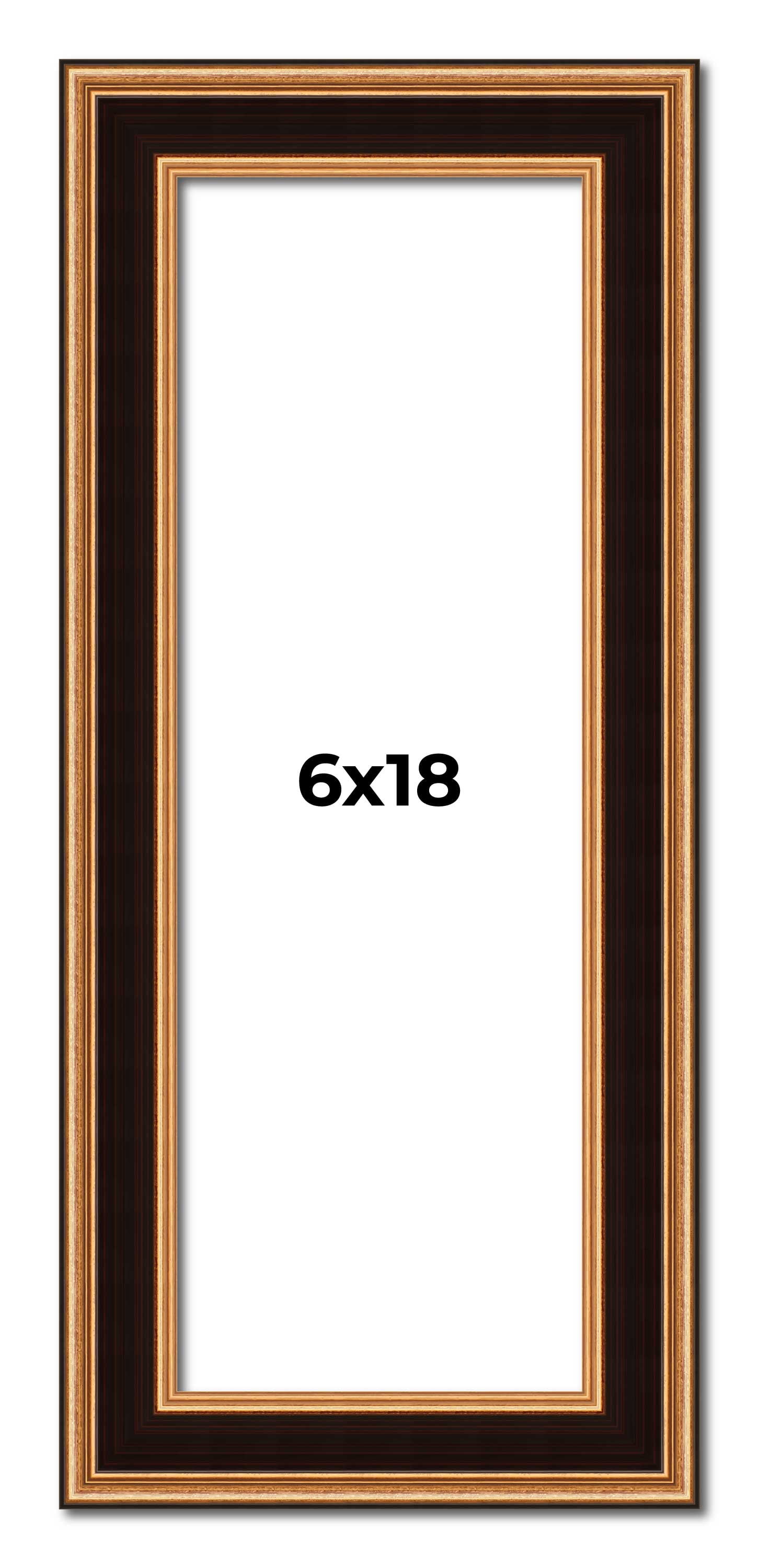 6x18 Frame Gold Brown Plein Air Vintage Solid Wood Picture Frame | 1.75 ...