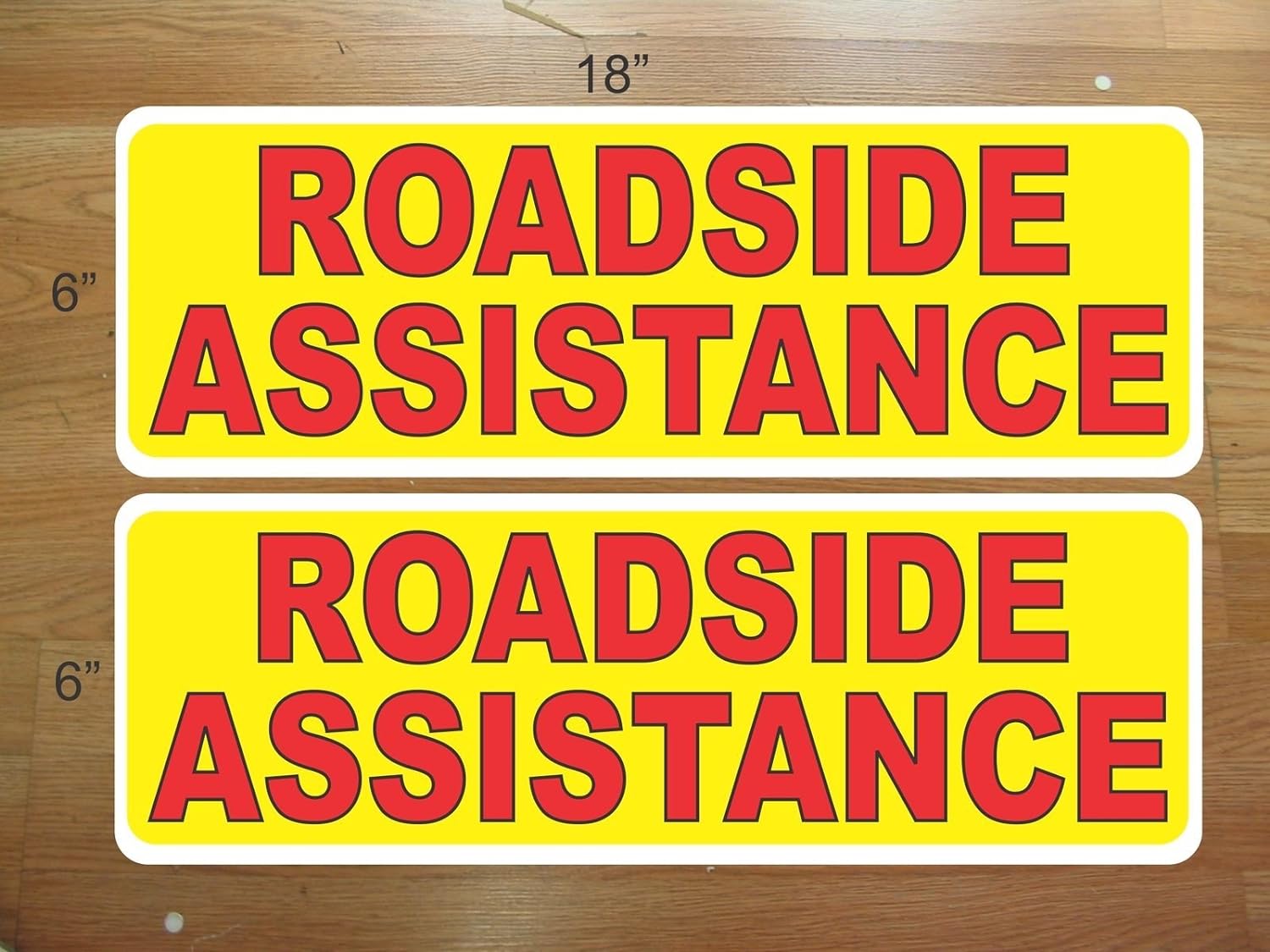 6x18 Roadside Assistance Magnetic signs to fit Car, Tow Truck, Van suv ...