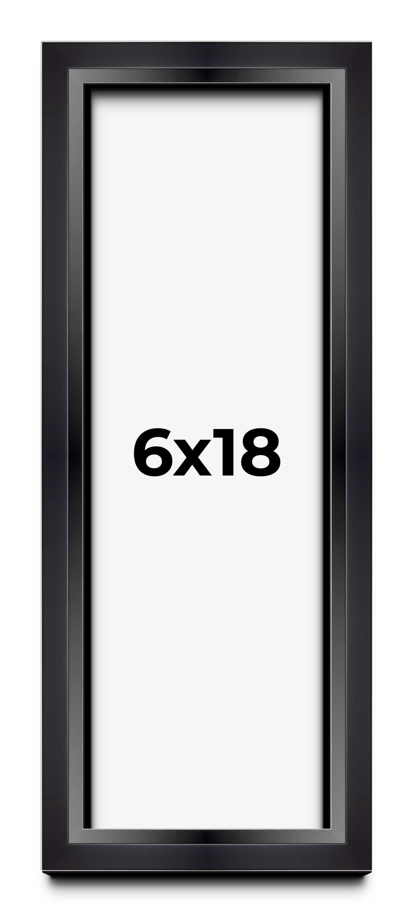 6x18 Shadow Box Frame Black | 1.25 inches Deep Real Wood Contemporary ...