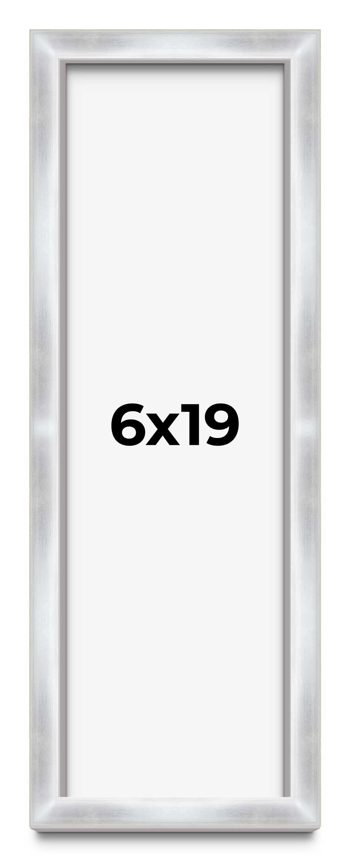 6x19 Frame Silver Whitewashed Wood Grain Solid Wood Shadow Box | 0.75 ...