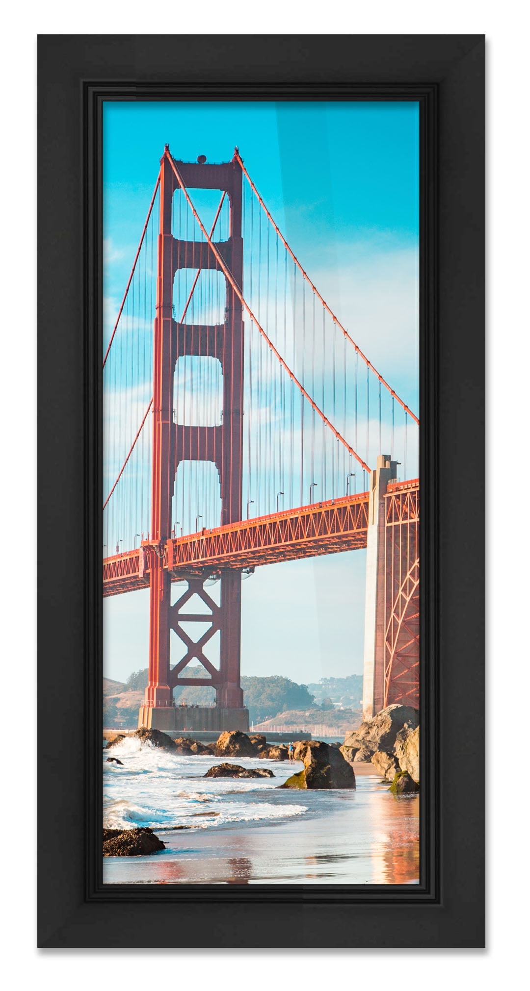 6x20 Frame Black Picture Frame - Complete Modern Photo Frame Includes ...