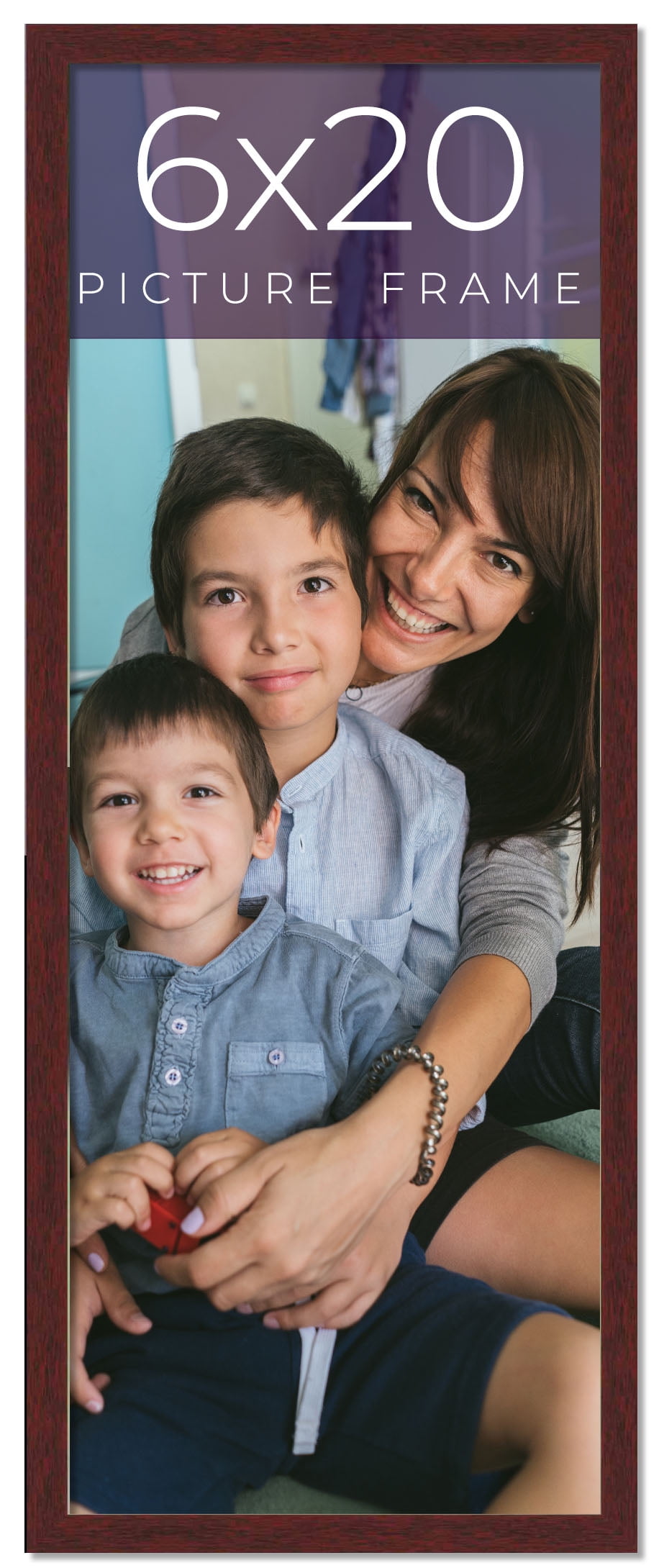 6x20 Frame Brown Solid Wood Picture Frame Width 0.75 Inches | Interior ...