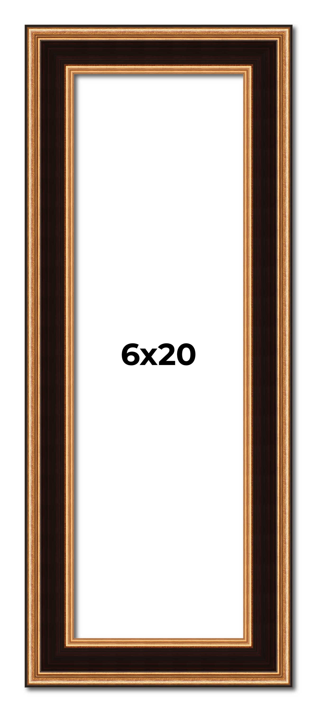6x20 Frame Gold Brown Plein Air Vintage Solid Wood Picture Frame | 1.75 ...