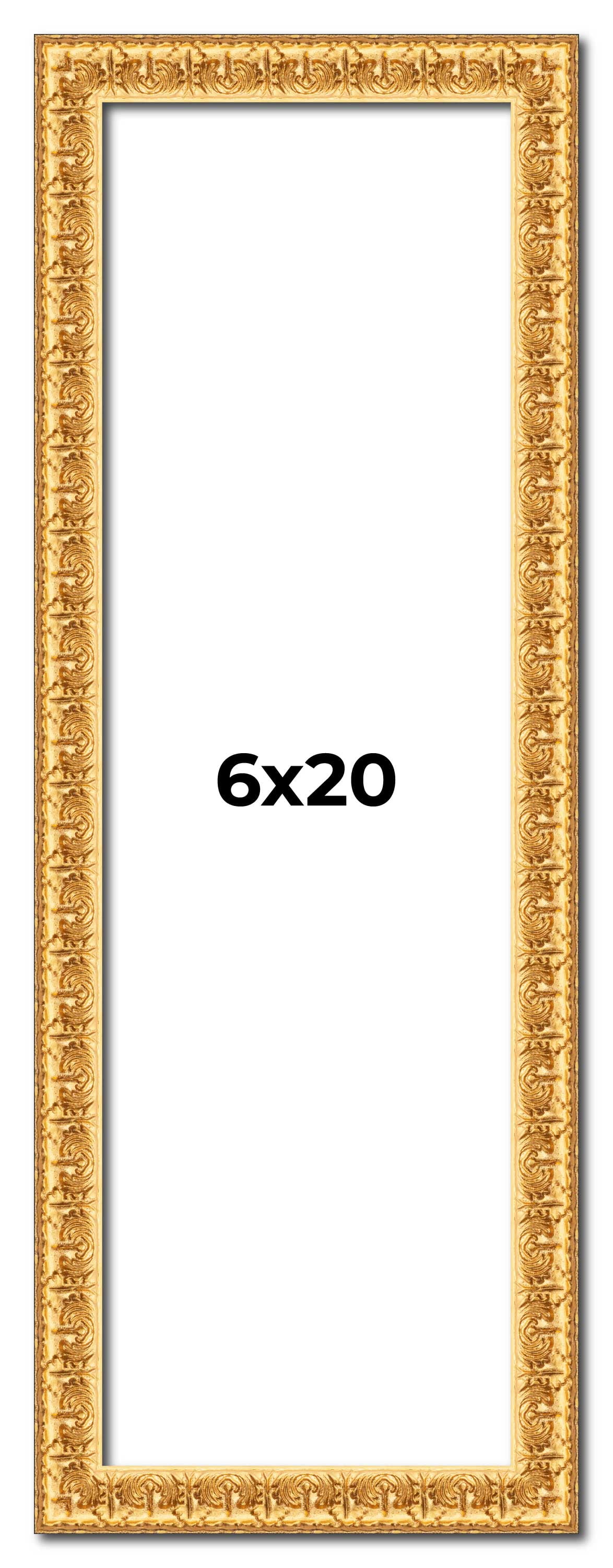 6x20 Frame Gold Real Wood Picture Frame Width 1 inches | Interior Frame ...
