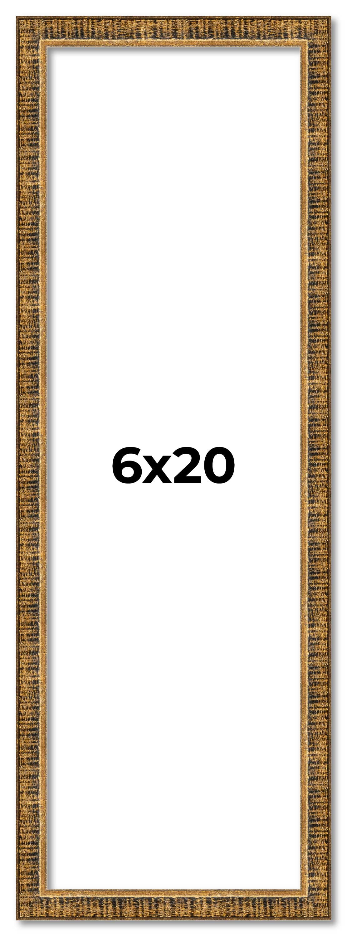 6x20 Frame Gold Solid Wood Picture Frame - Complete Modern Photo Frame ...