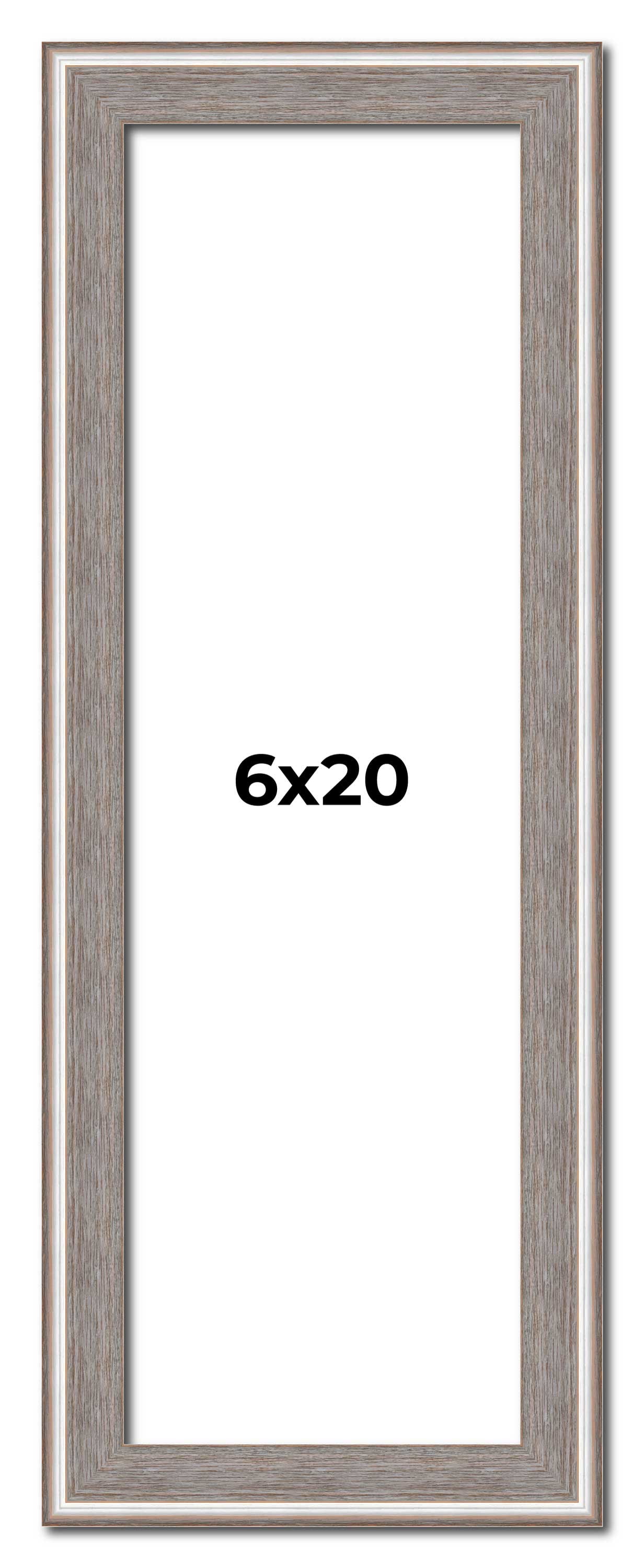 6x20 Frame Grey Real Wood Picture Frame Width 1.25 inches | Interior ...