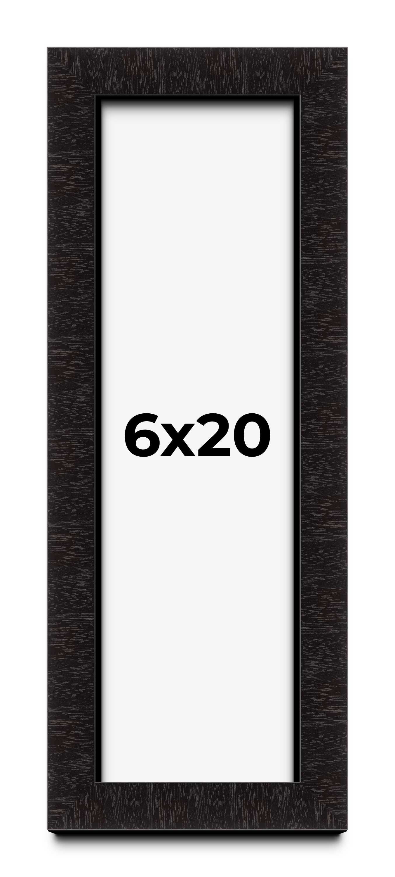 6x20 Shadow Box Black Solid Wood Display Picture Frame | 1 Inch Rabbet ...