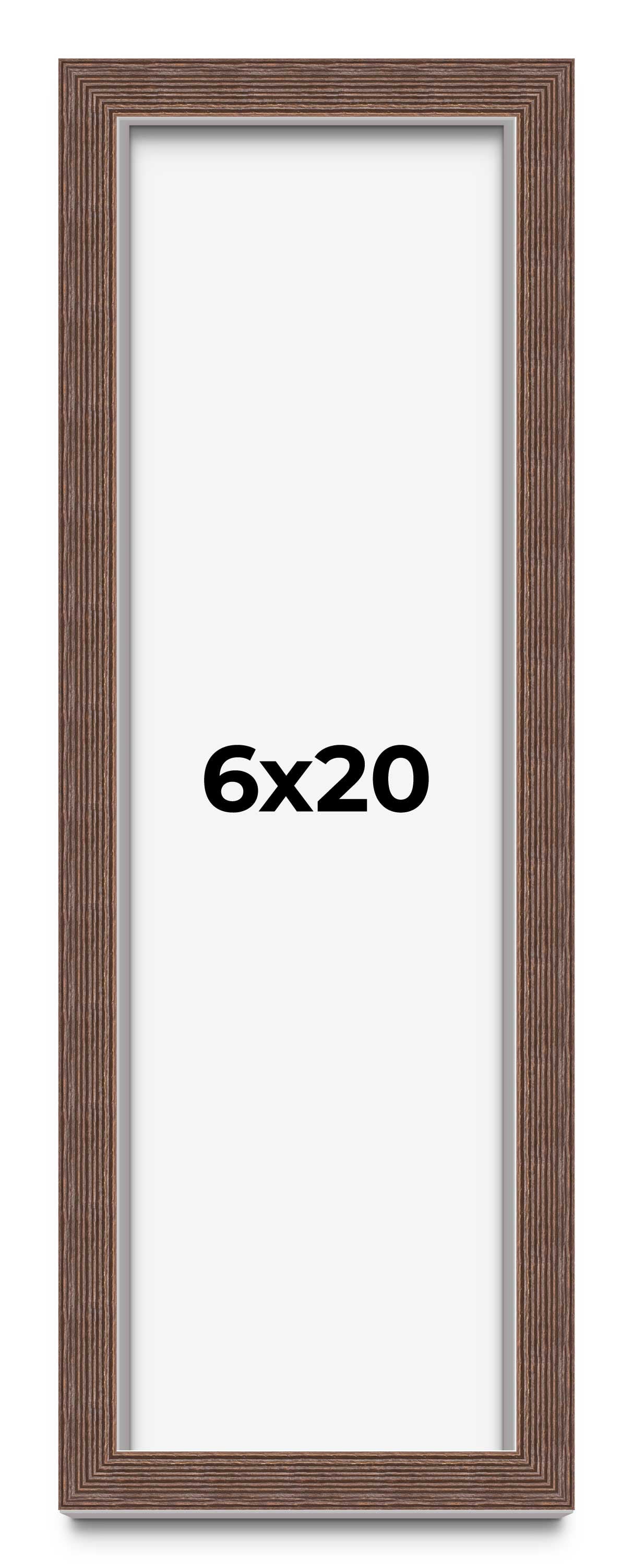 6x20 Shadow Box Frame Brown | 1.125 inches Deep Real Wood Rustic ...