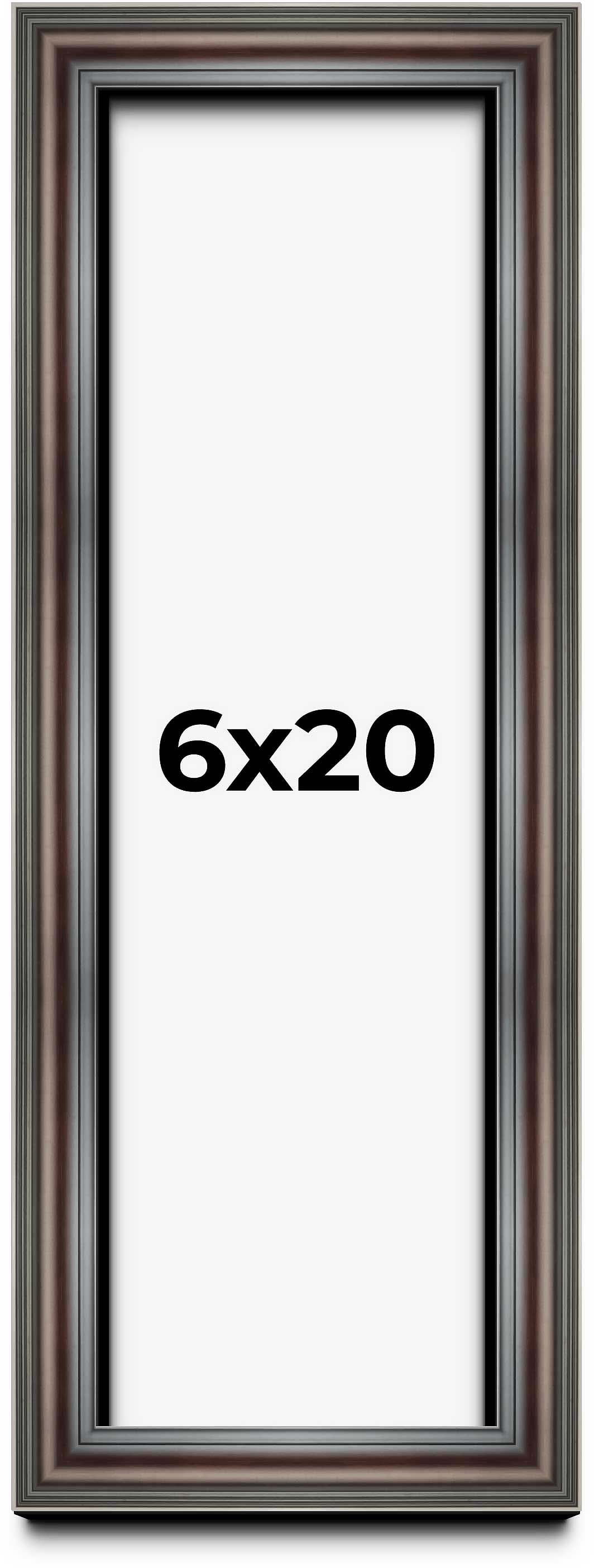 6x20 Shadow Box Frame Brown Cherry | 2.625 Inches Deep Pine Wood ...