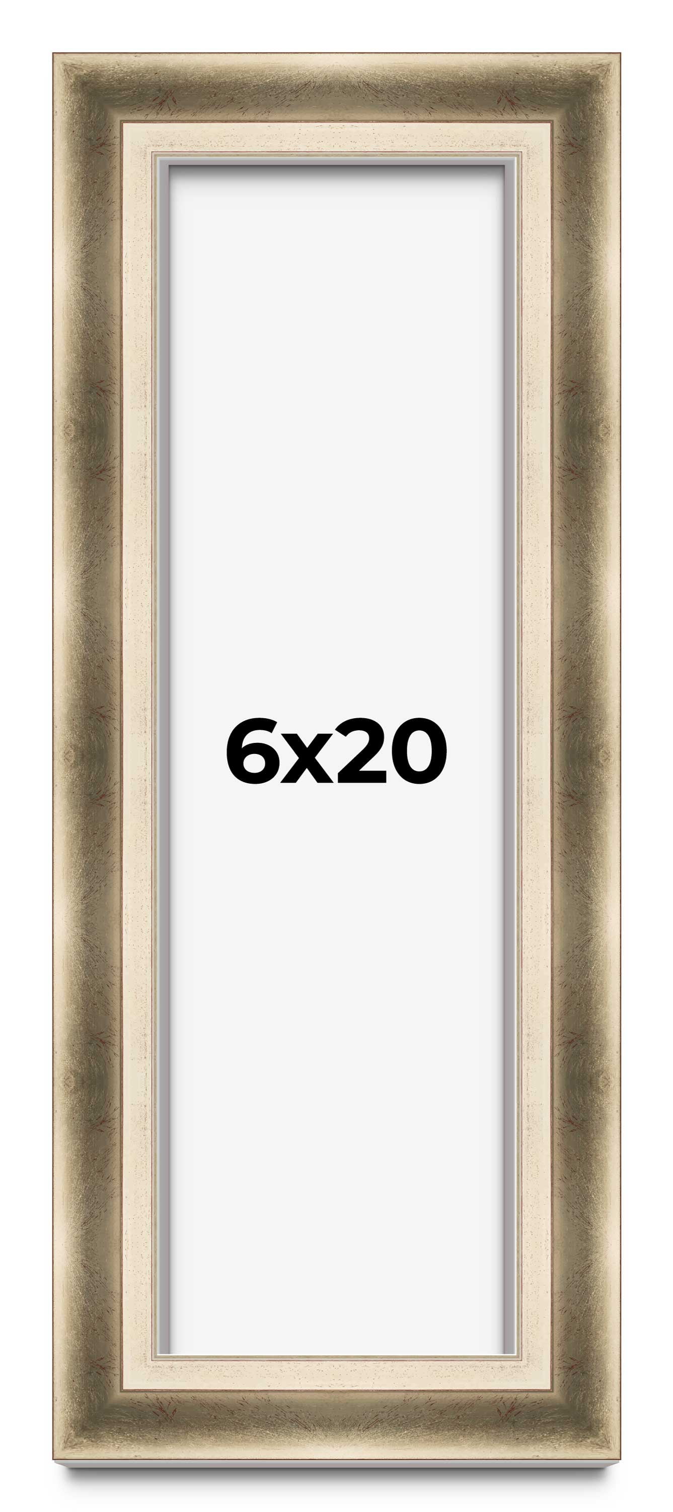 6x20 Shadow Box Frame Silver | 1.75 inches Deep Real Wood Traditional ...