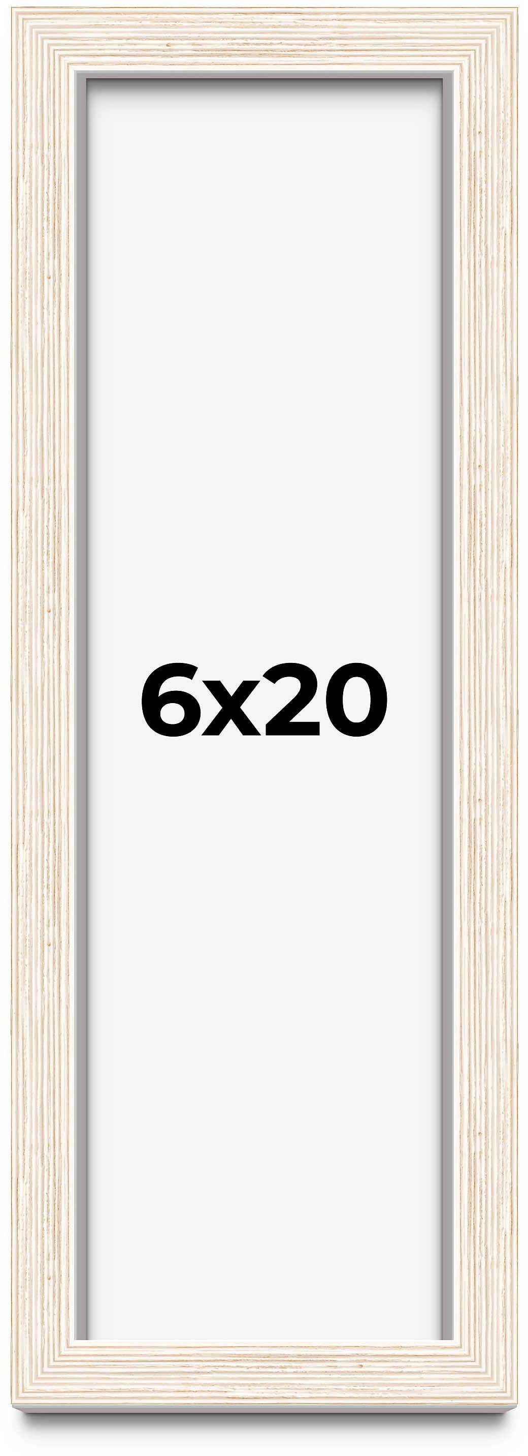 6x20 Shadow Box Frame White | 1.125 Inches Deep Real Wood Rustic ...