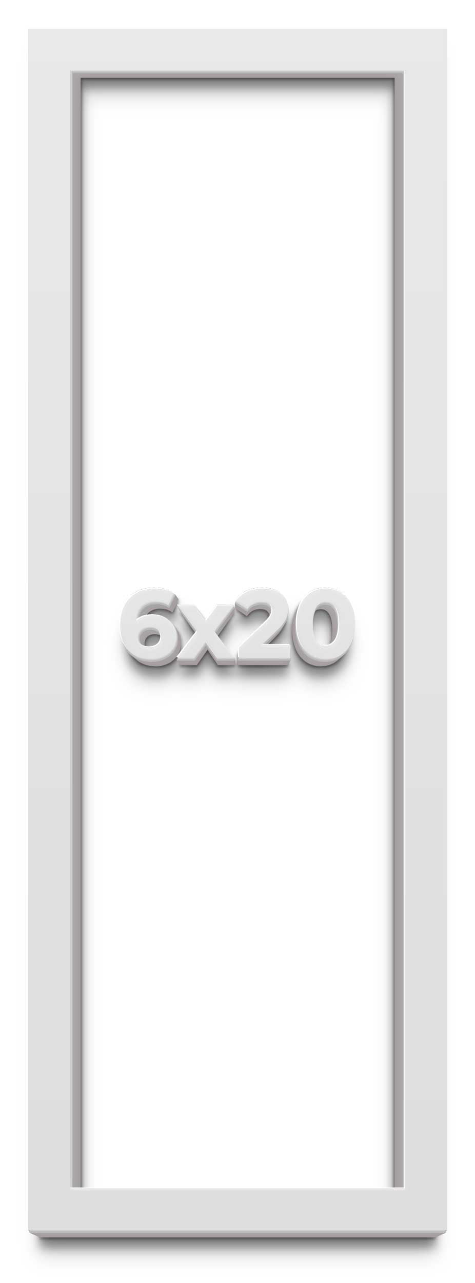6x20 Shadow Box Frame White | 1 Inches Deep Real Wood Contemporary ...