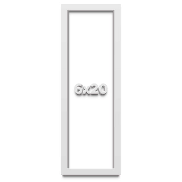 6x20 Shadow Box Frame White | 2 Inches Deep Real Wood Contemporary ...