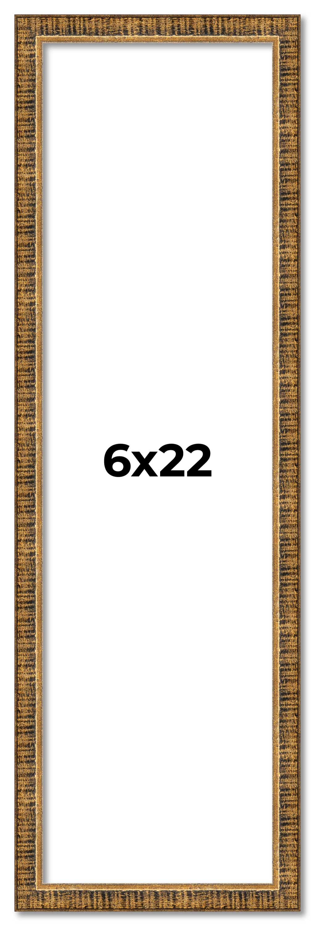 6x22 Frame Gold Kingsley Distressed Solid Wood Picture Frame Width 0.75 ...