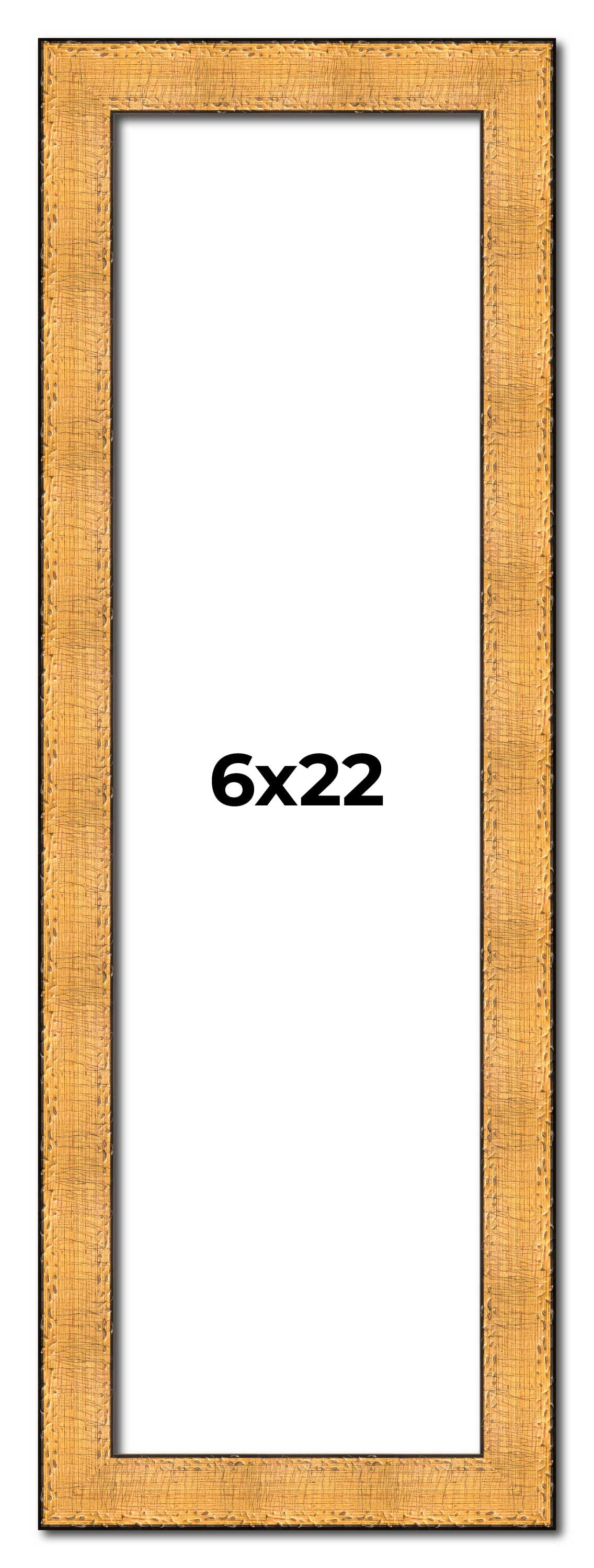 6x22 Frame Gold Rustic Solid Wood Picture Frame | 1.25 Inch Wide ...