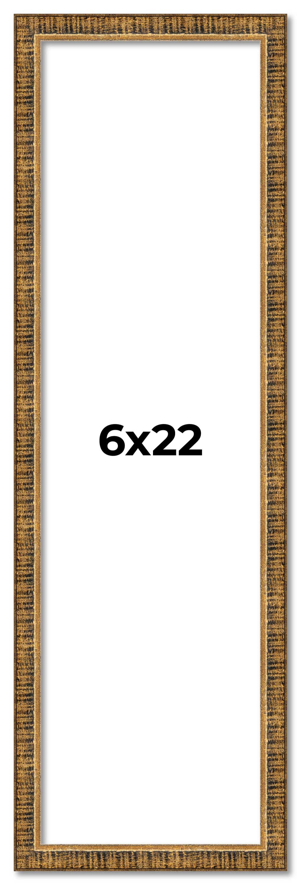 6x22 Frame Gold Solid Wood Picture Frame - Complete Modern Photo Frame ...