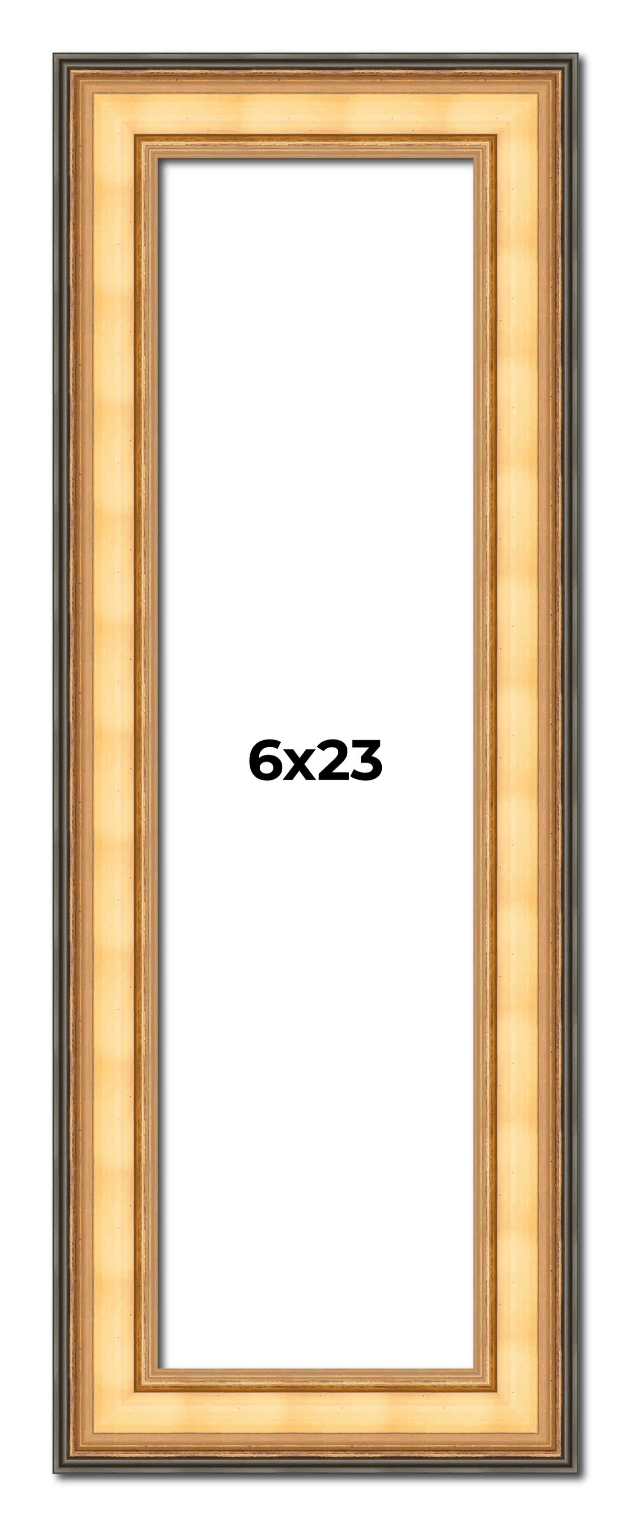 6x23 Frame Gold Plein Aire Solid Wood Picture Frame Width 2 Inches ...