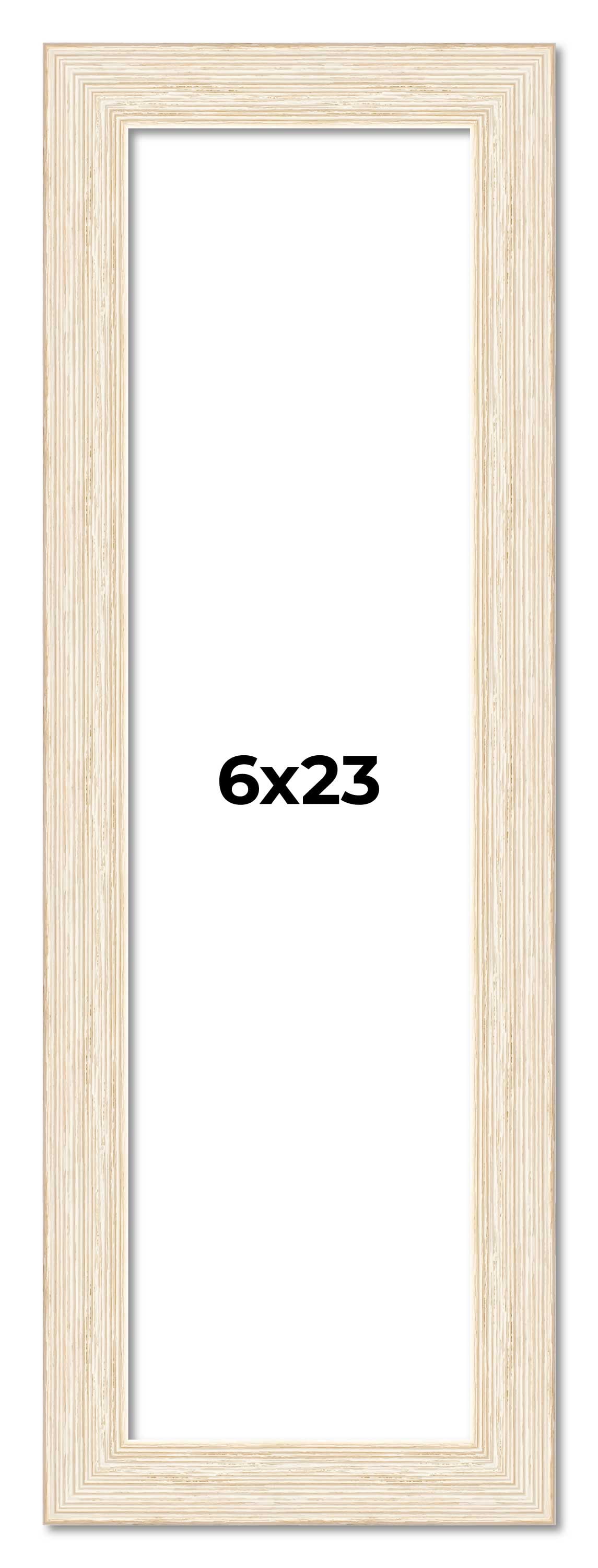 6x23 Frame White Barnwood Picture Frame Includes UV Acrylic Plexiglass ...