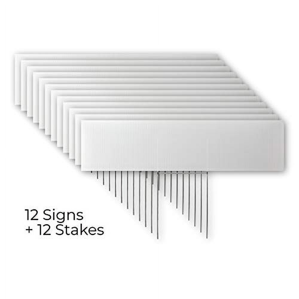 6x24 Blank Lawn Signs with 6x12 H-Stake 12 Pack Kit | Use as a Stand ...
