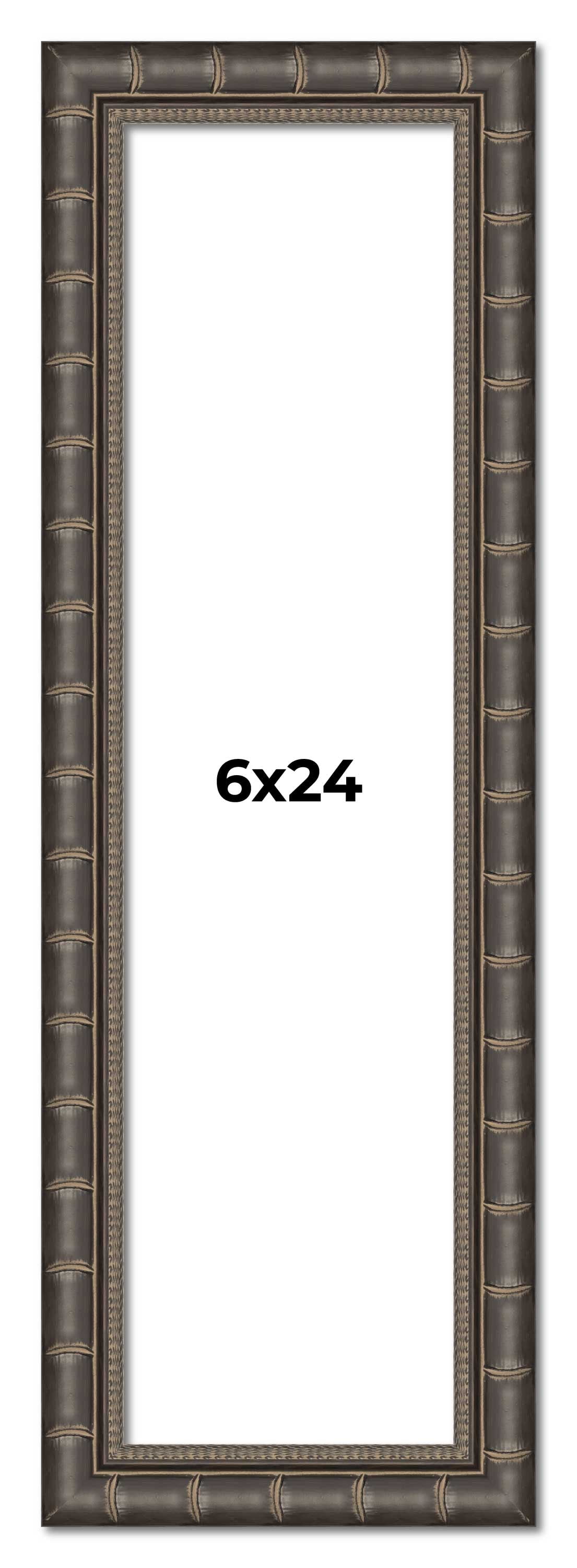6x24 Frame Black Bamboo Solid Wood Picture Frame Width 1.5 Inches ...