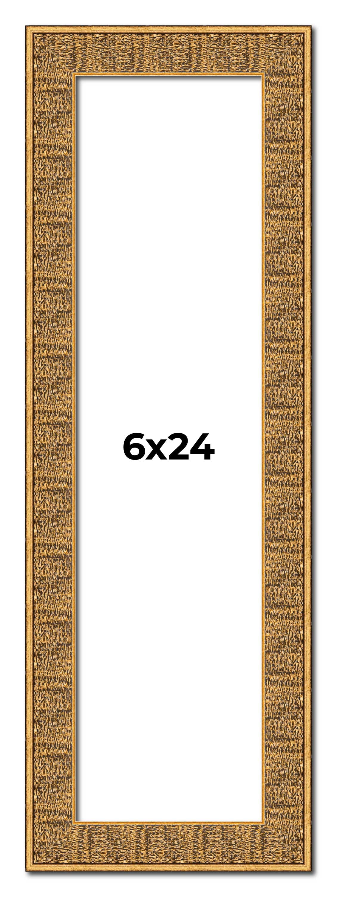 6x24 Frame Black and Gold Distressed Solid Wood Sonoma Picture Frame ...
