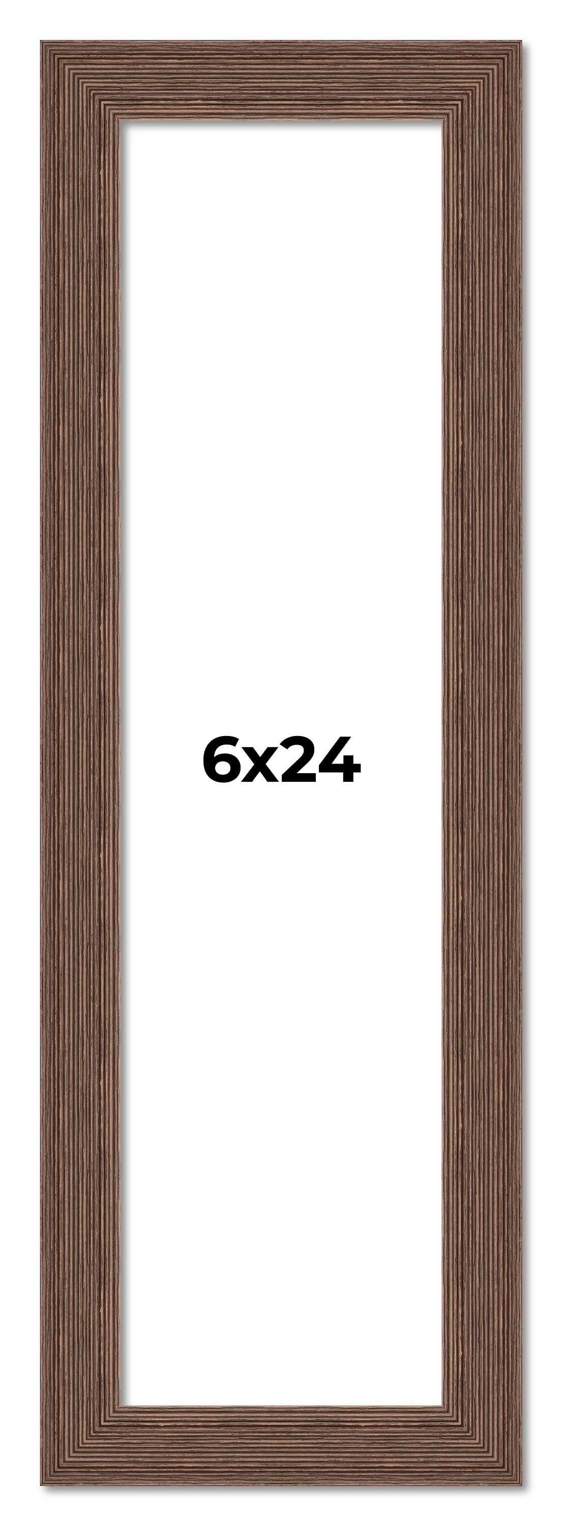 6x24 Frame Brown Farmhouse Solid Wood Picture Frame Width 1.5 Inches ...
