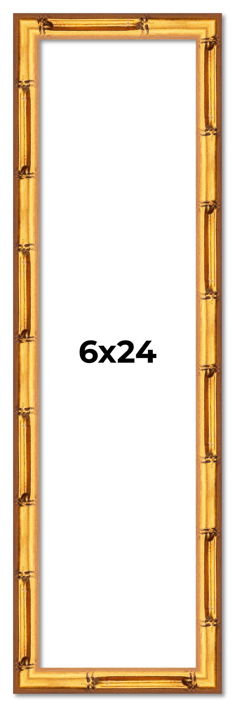 6x24 Frame Gold Bamboo Picture Frame - Complete Modern Photo Frame ...
