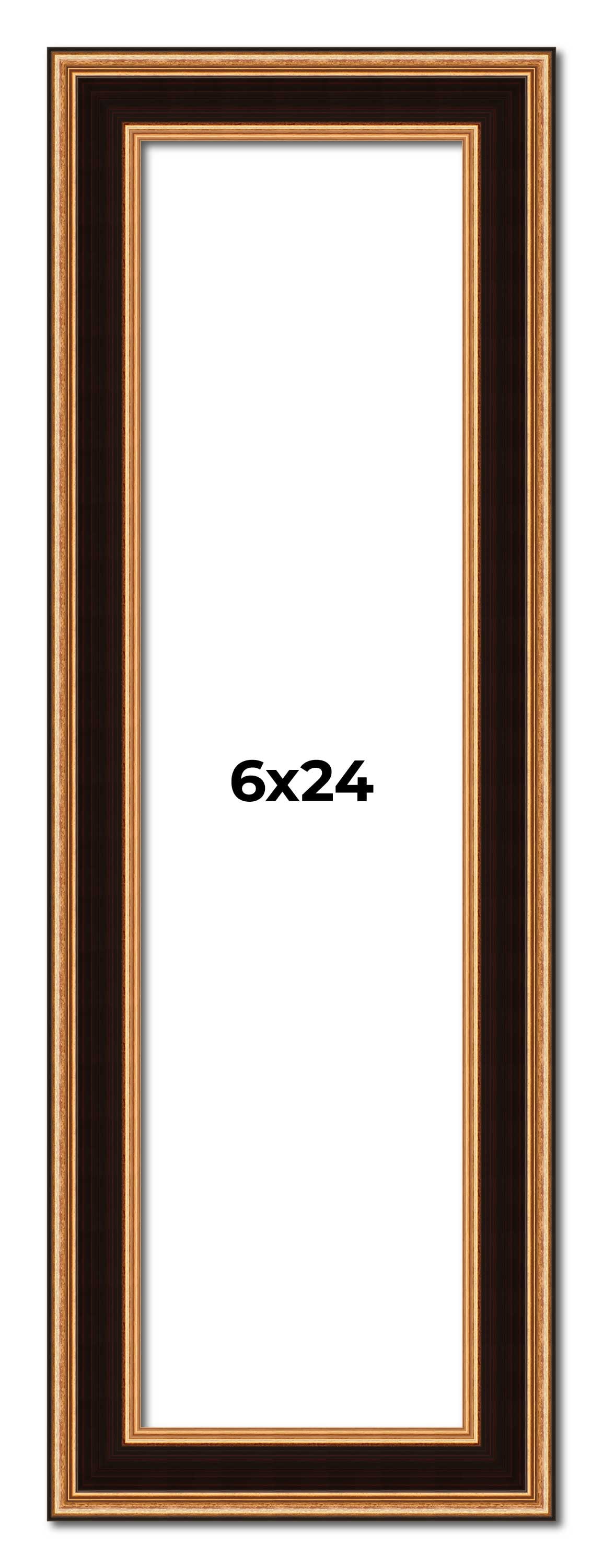 6x24 Frame Gold Brown Plein Air Vintage Solid Wood Picture Frame | 1.75 ...