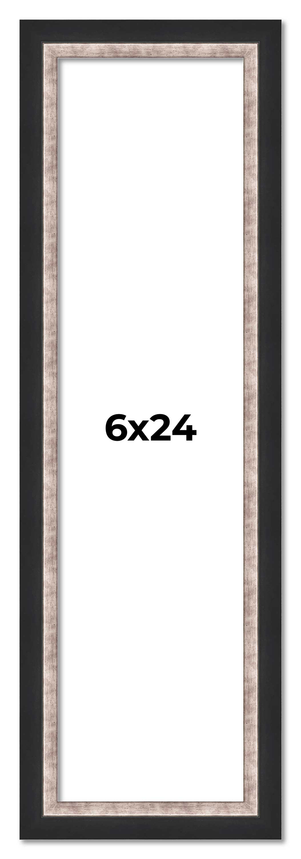 6x24 Frame Silver Real Wood Picture Frame Width 1.25 Inches | Interior ...