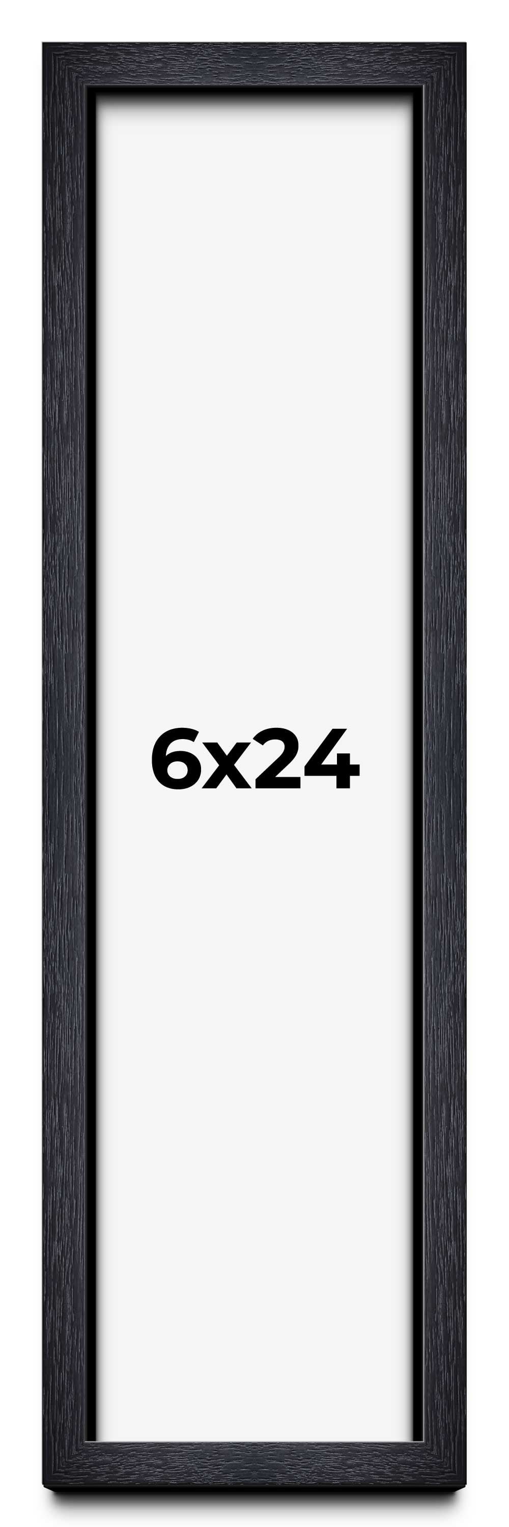 6x24 Shadow Box Frame Black | 1 Inches Deep Real Wood Farmhouse ...