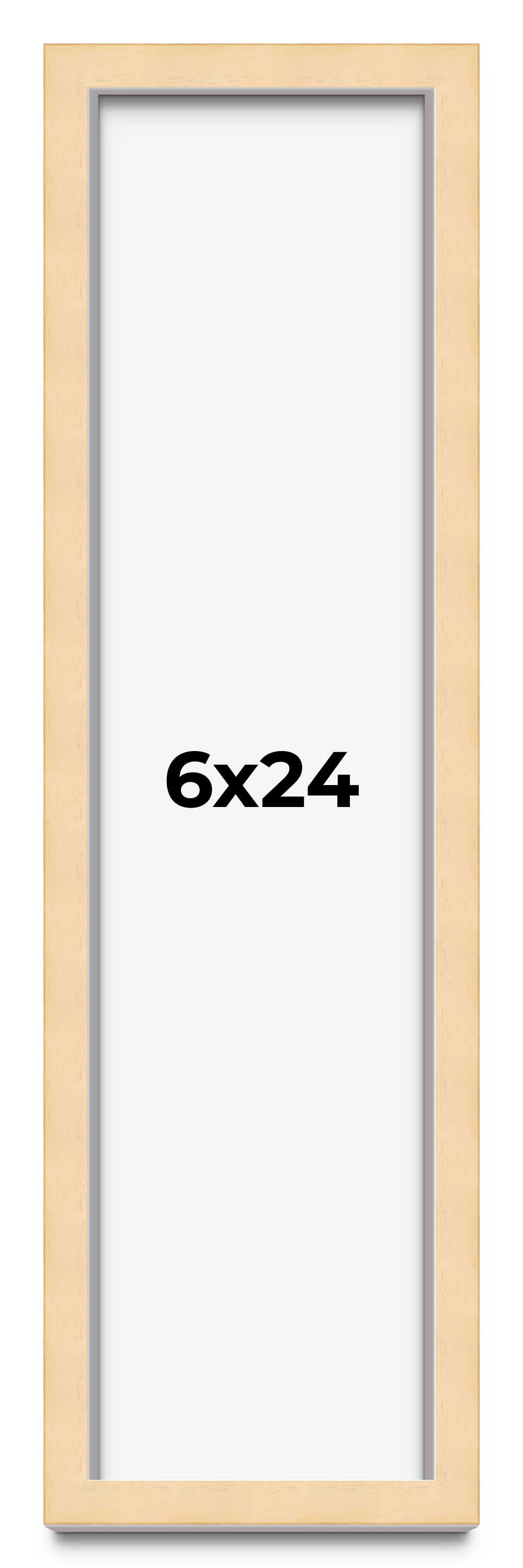 6x24 Shadow Box Frame Brown | 0.875 Inches Deep Real Wood Contemporary ...