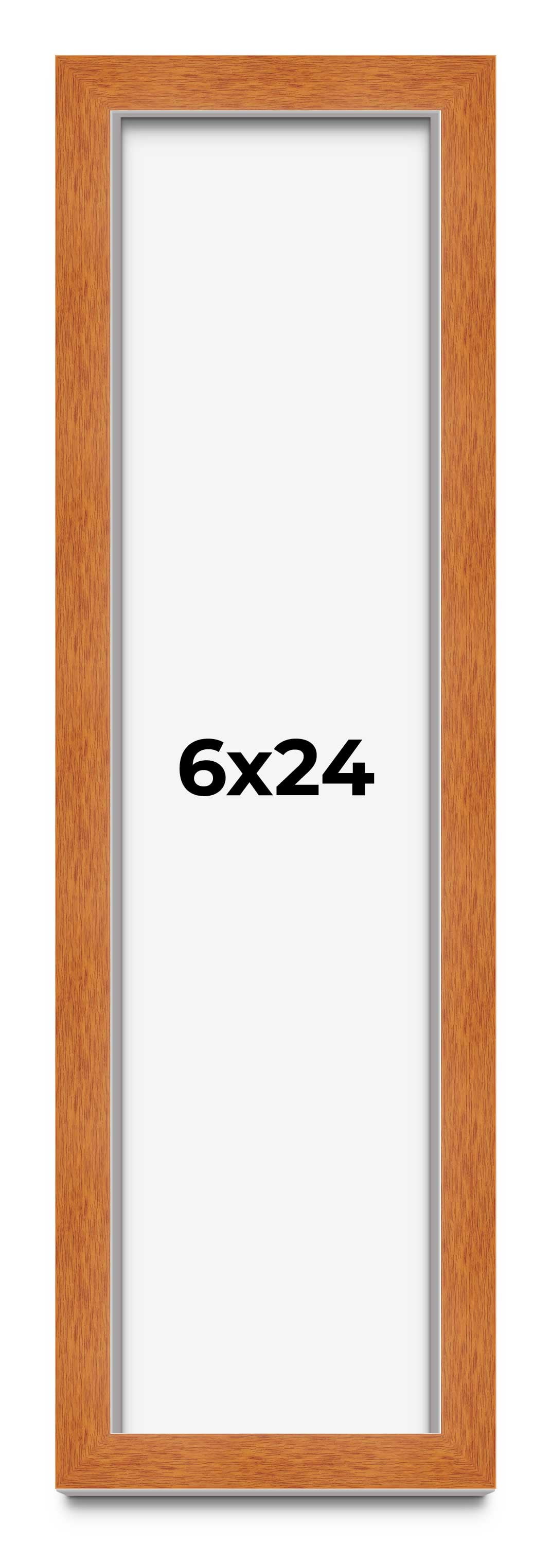 6x24 Shadow Box Frame Brown | 0.875 Inches Deep Real Wood Contemporary ...