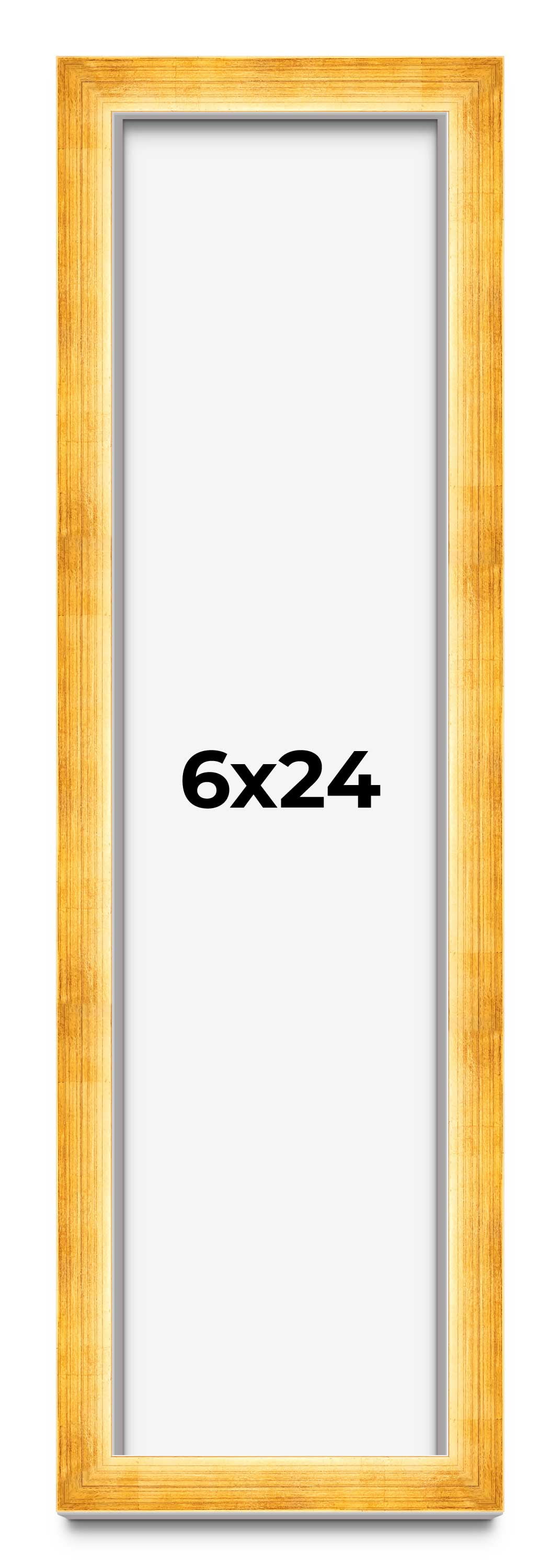 6x24 Shadow Box Frame Gold | 1.625 Inches Deep Real Wood Traditional ...
