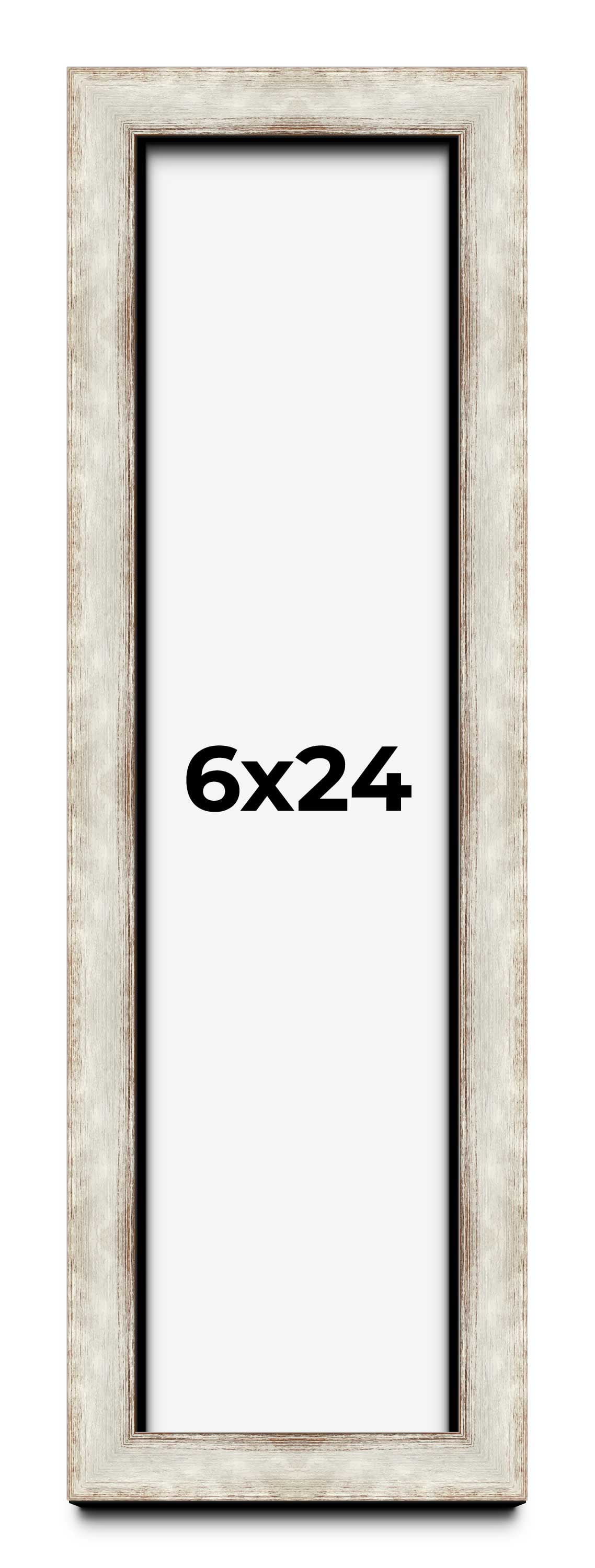 6x24 Shadow Box Frame Silver | 1.625 Inches Deep Real Wood Contemporary ...