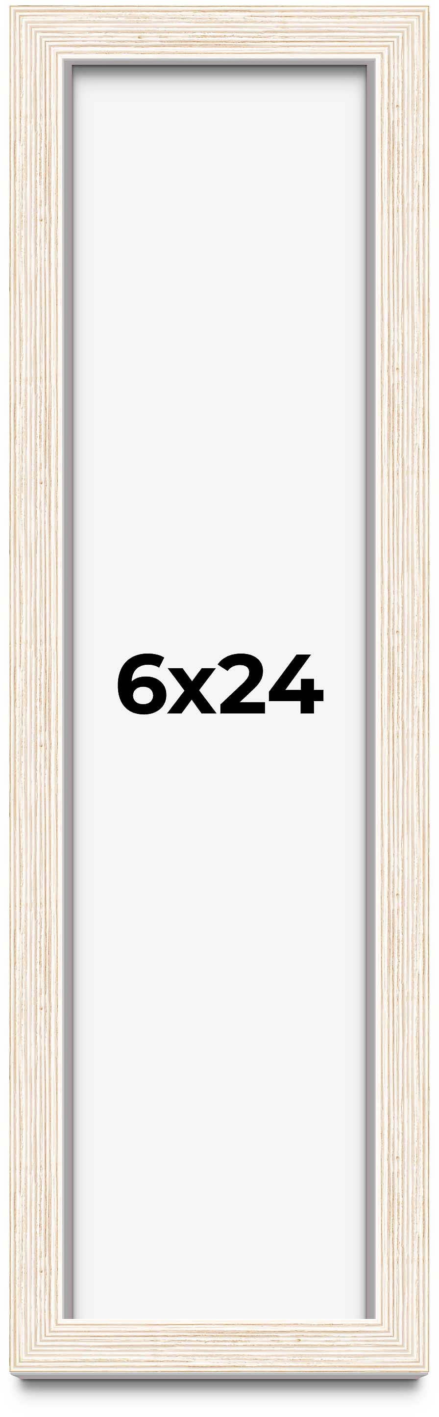 6x24 Shadow Box Frame White | 1.125 Inches Deep Real Wood Rustic ...
