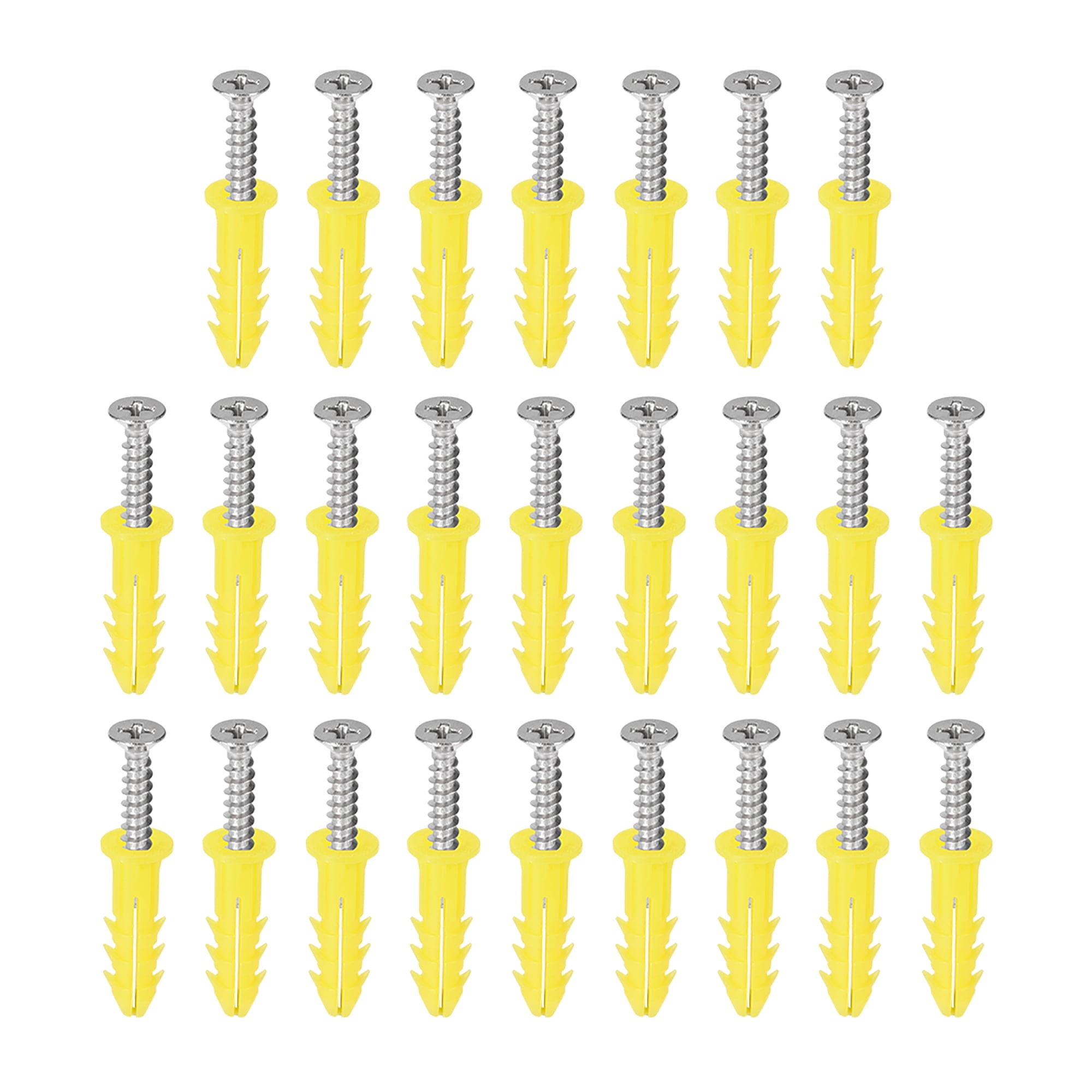 6x26mm Expansion Pipe with Screws Plastic Yellow 25 Pack - Walmart.com