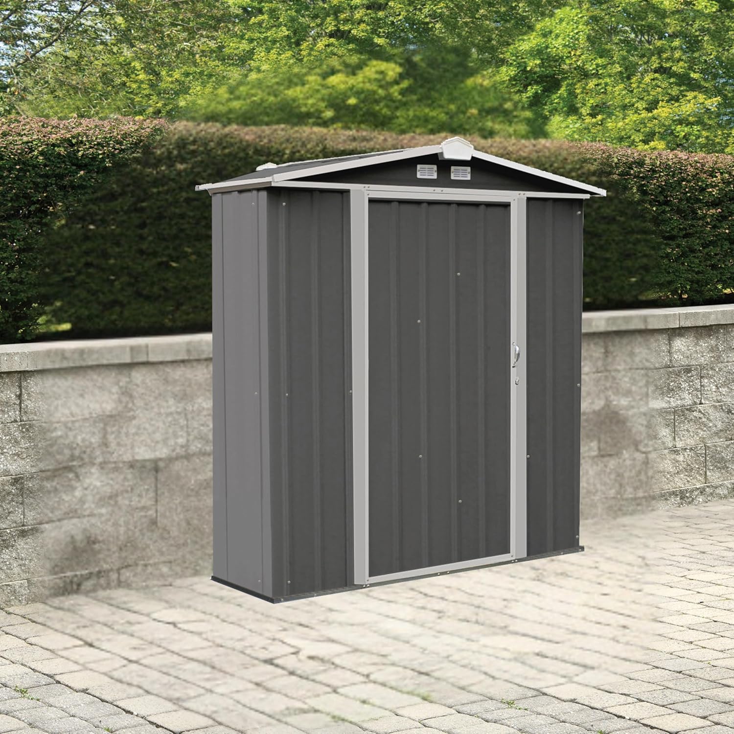 6x3 Galvanized Steel Shed –Outdoor Storage Shed with Quick Assembly ...