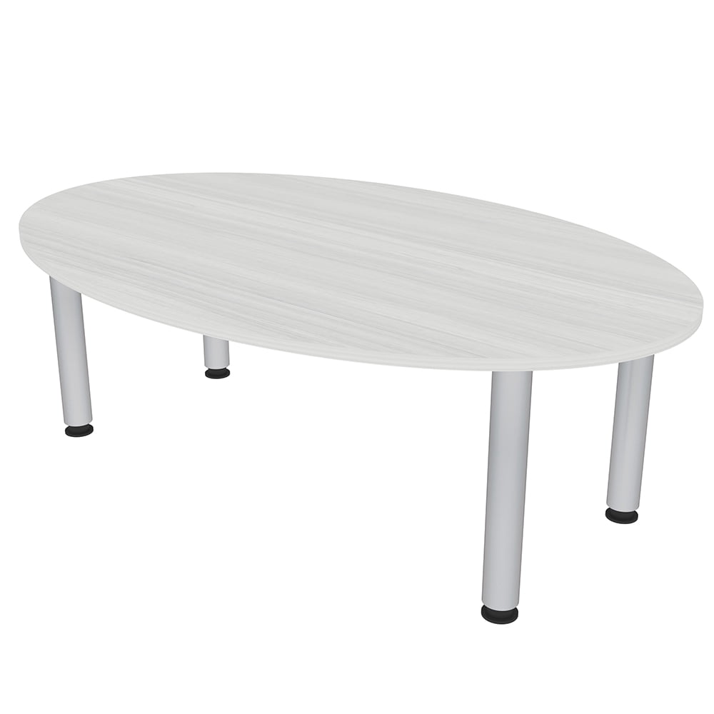6x3 Oval Shaped Conference Room Table With Silver Legs Power And Data ...
