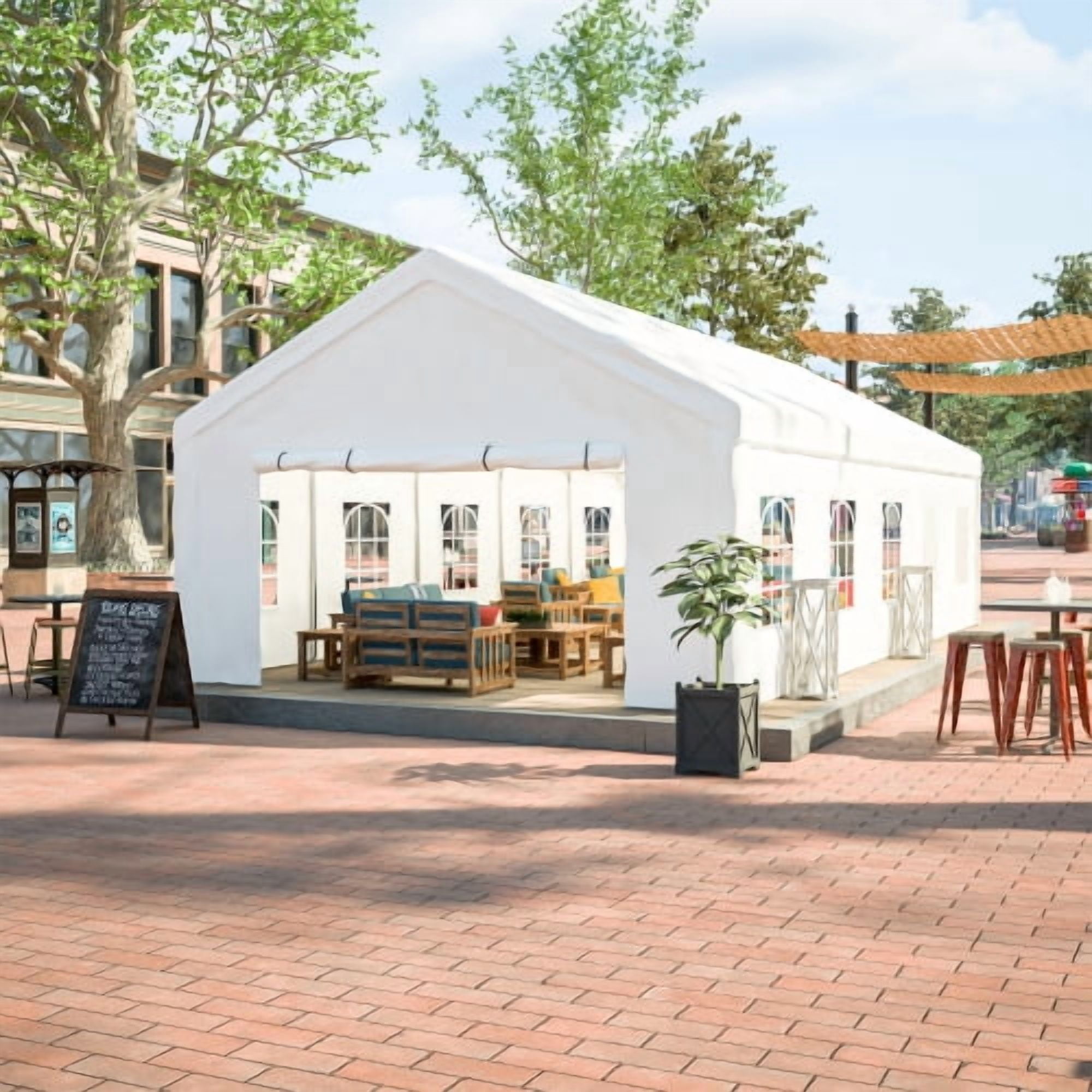 6x32FT Party Tent Heavy Duty, Large Wedding Event Shelters with 3 ...