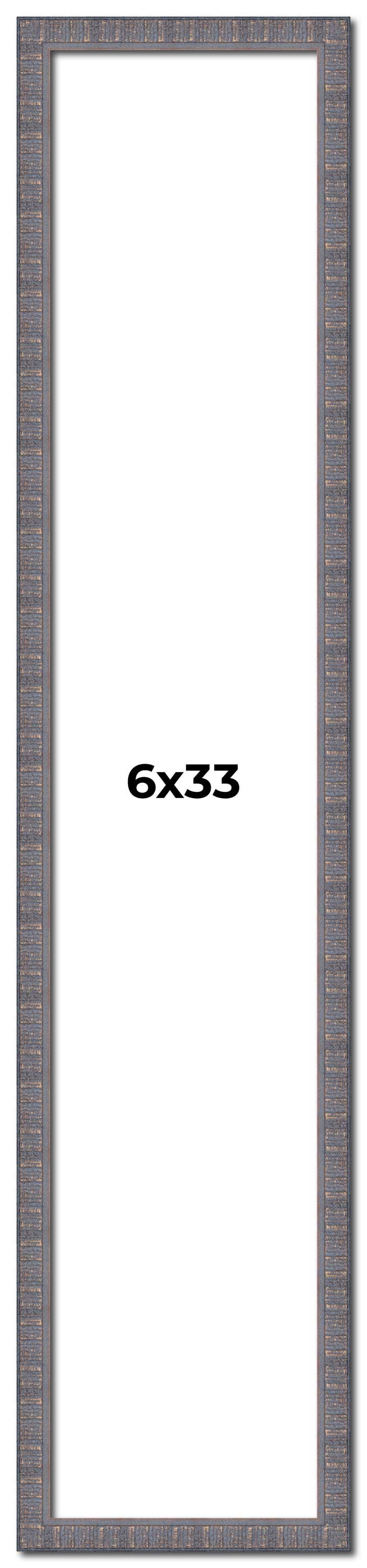 6x33 Frame Slate Blue Distressed Rustic Solid Wood Picture Frame | 0.75 ...